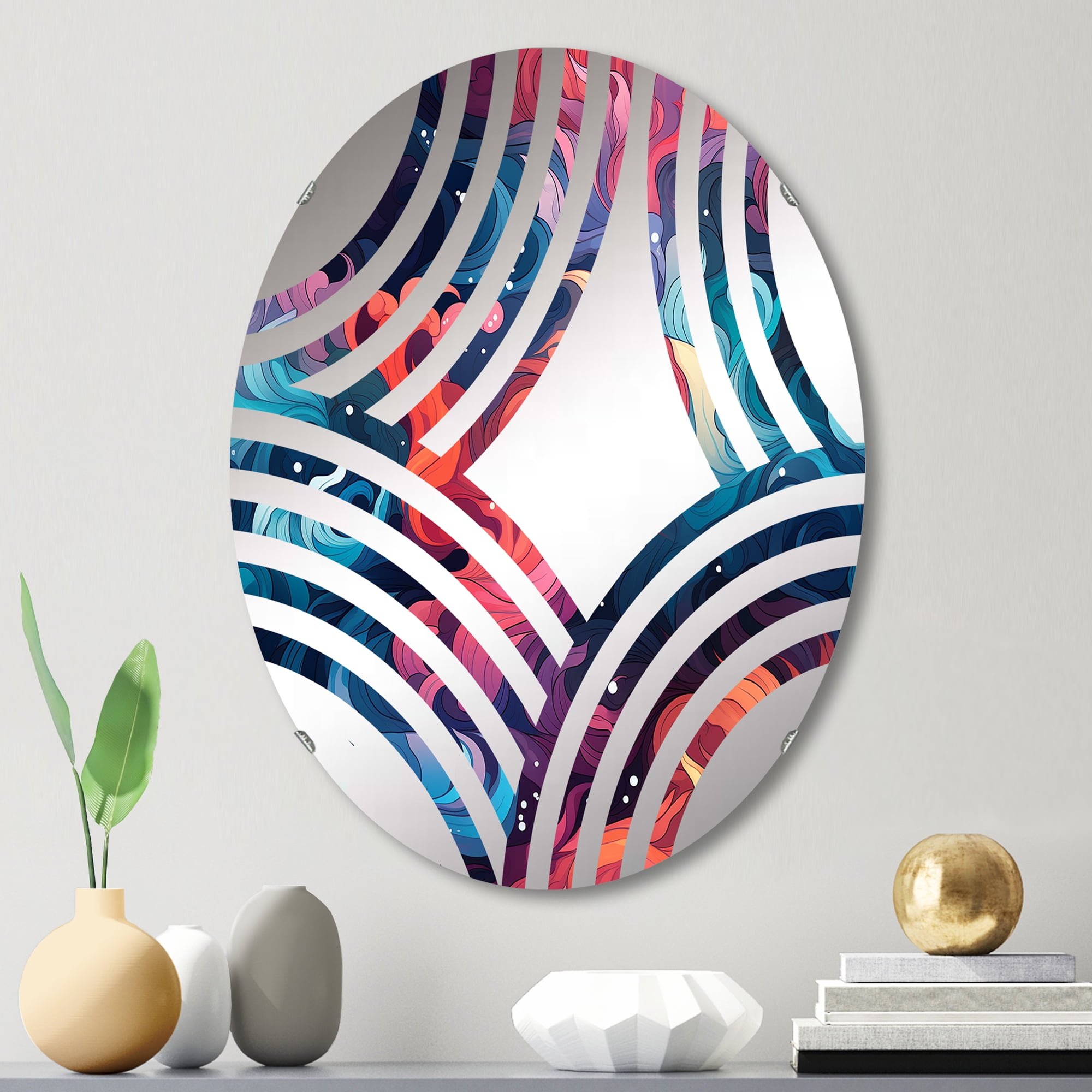 Designart "Ethereal Swell Disguise I" Abstract Baptist Fan Round Wall ...