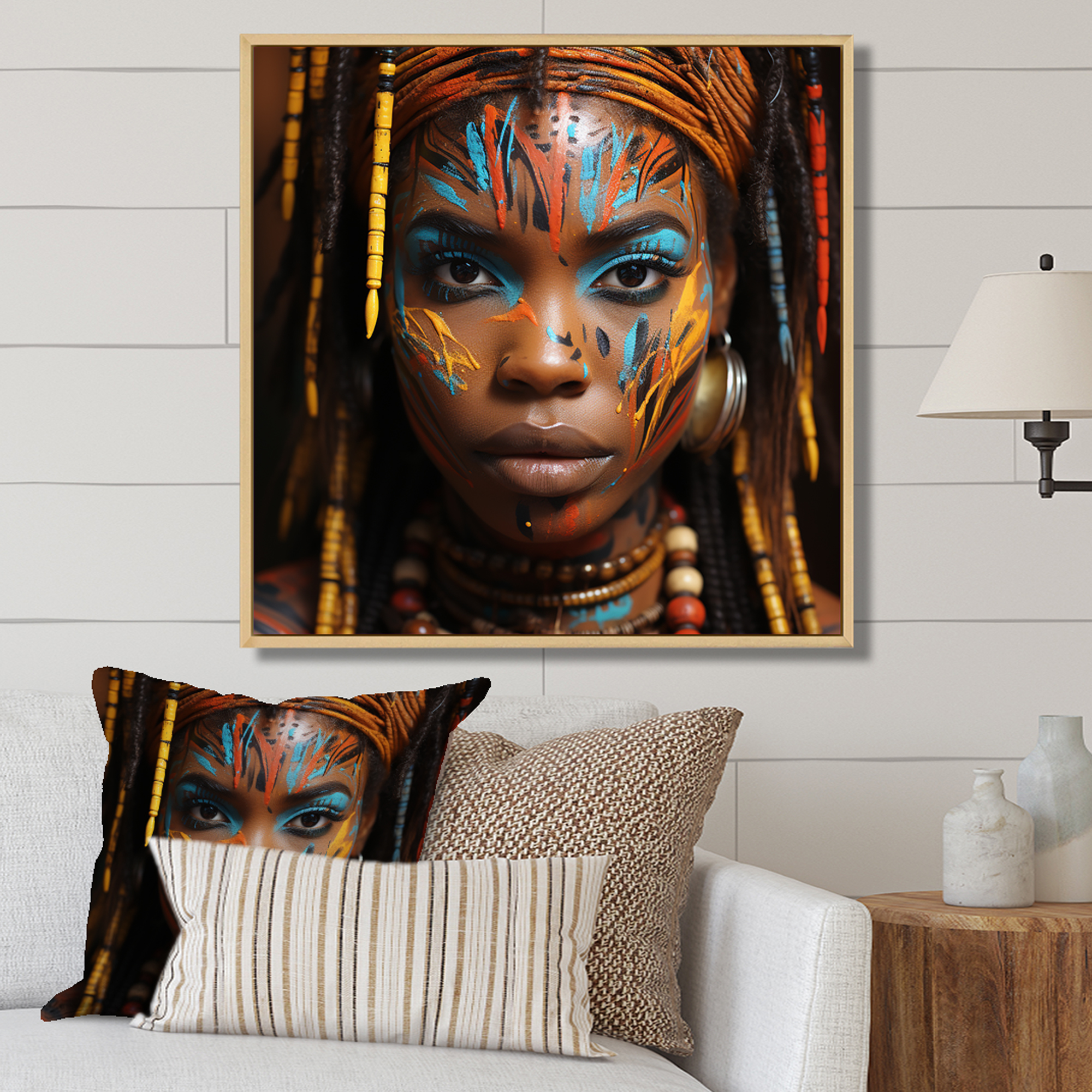 Designart "Ethiopian Tribal Woman Portrait I" People Framed Wall Art ...