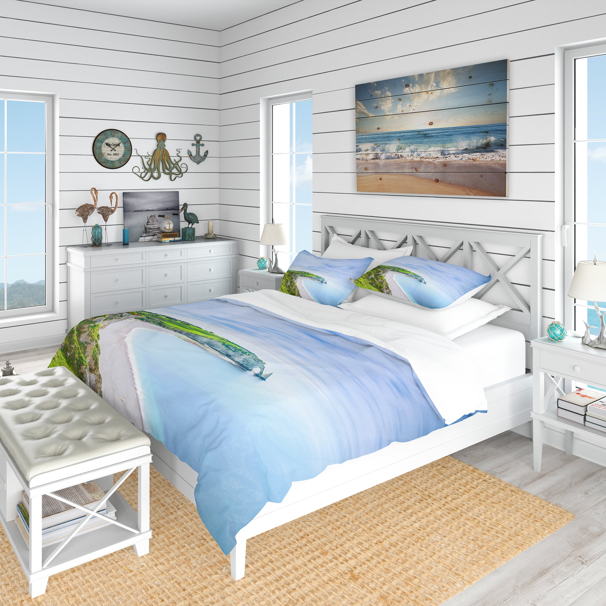 Designart 'Etretat Aval Cliff and Rocks Normandy' Bohemian & Eclectic Duvet Cover Set - Walmart.com