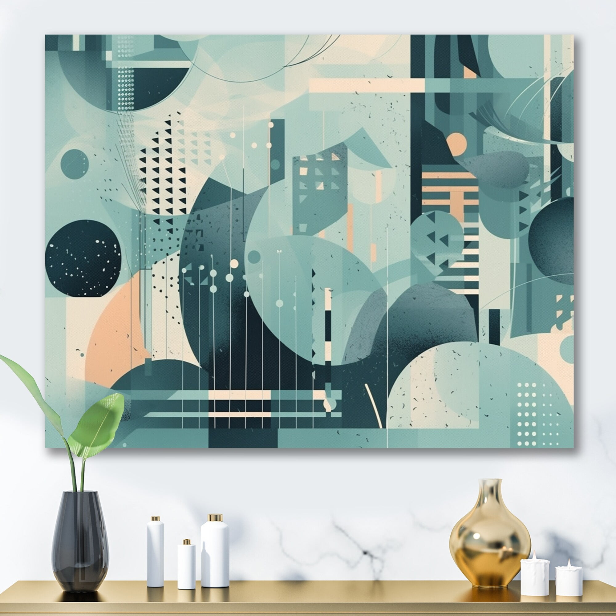 Designart "Exploring Abstracted Blue Forms" Modern Geometric Wall Art ...