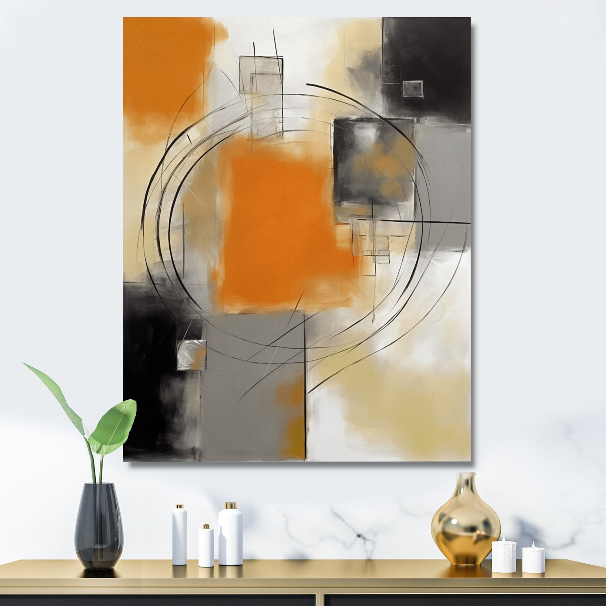 Designart "Exploring Abstracted Patterns III" Modern Geometric Wall Art ...
