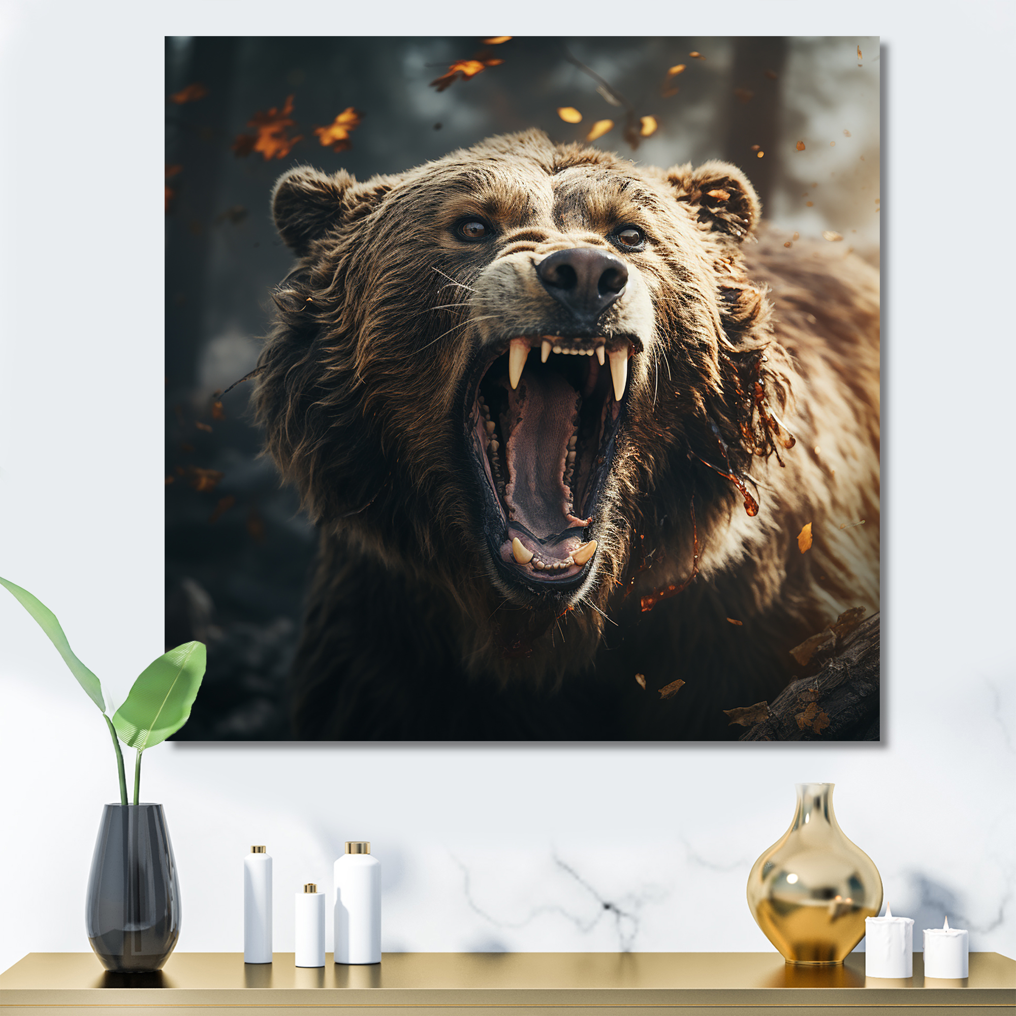 Designart "Expressionist Bear Depiction" Animals Bear Wall Art Living Room - Walmart.com
