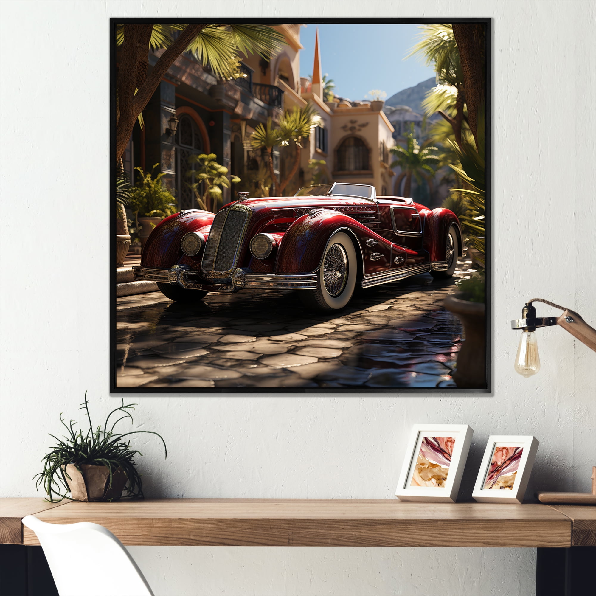 Designart "Expressionist Retro Vehicle Essence" Car Vintage Floater ...