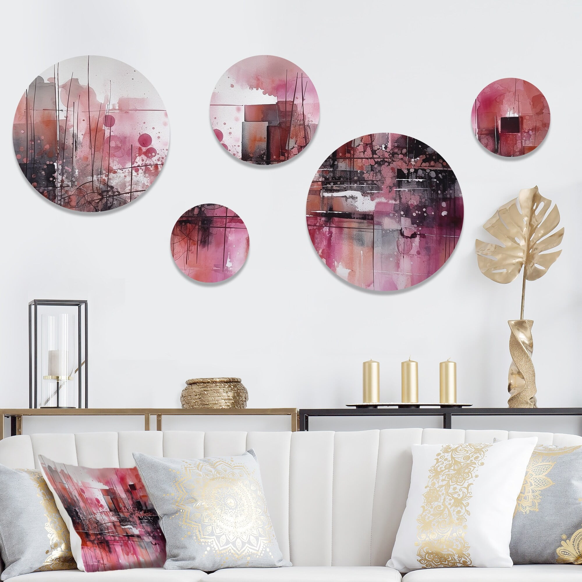 Designart "Expressions of Modernism III" Modern Midcentury Metal Wall ...