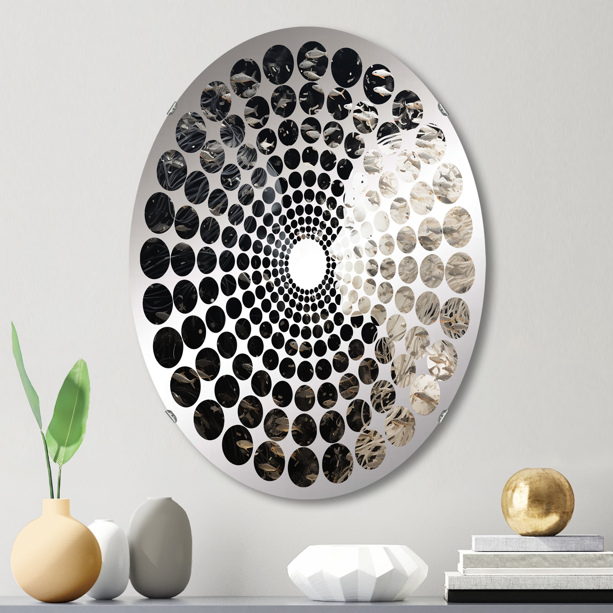Designart "Expressive Black and White Mermaids in Woman's Art" Modern ...