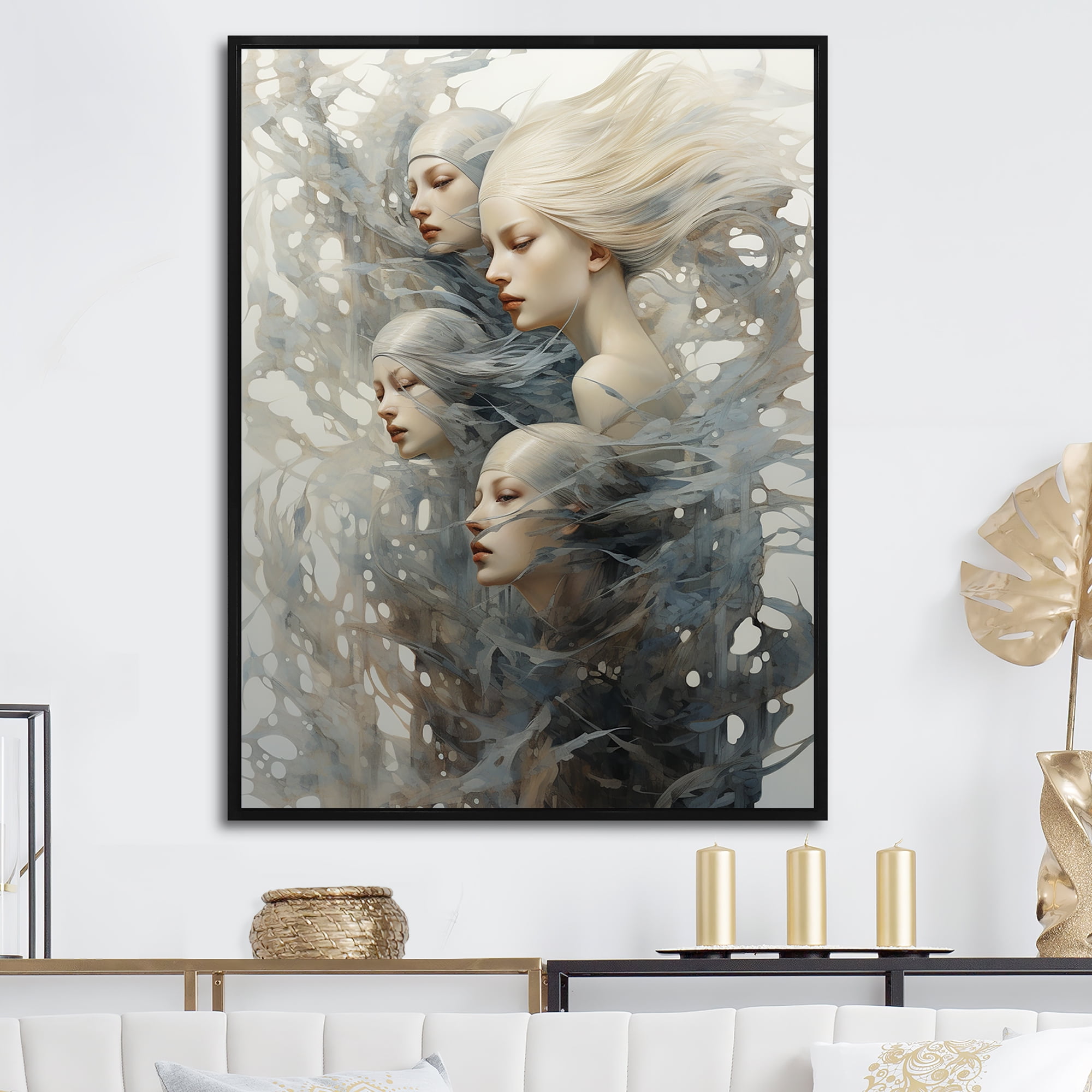 Designart "Expressive Mermaids In Woman'S Art" Modern Woman Floater ...