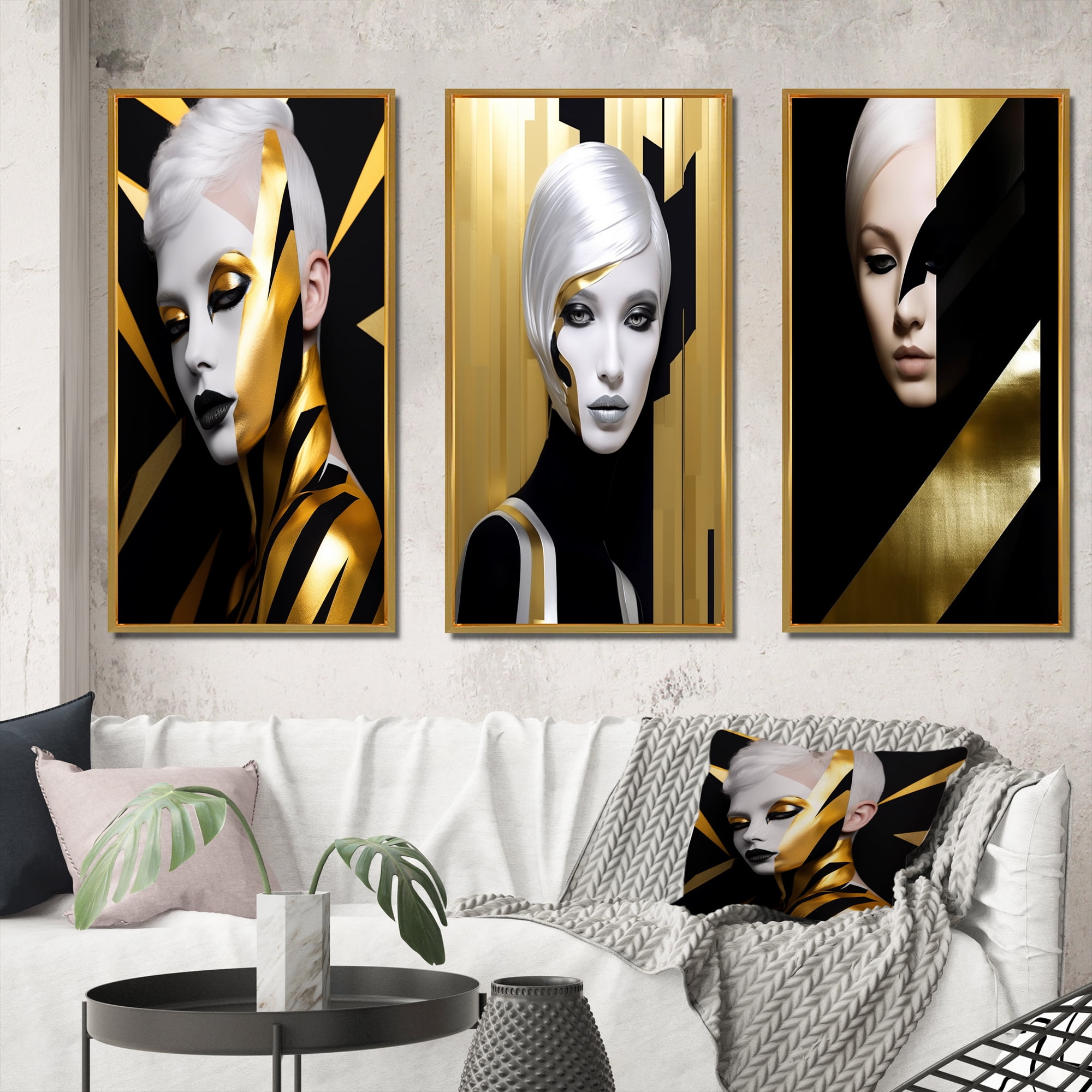 Designart "Exquisite Glamour Gold Portrait of a Young Woman V" Fashion ...