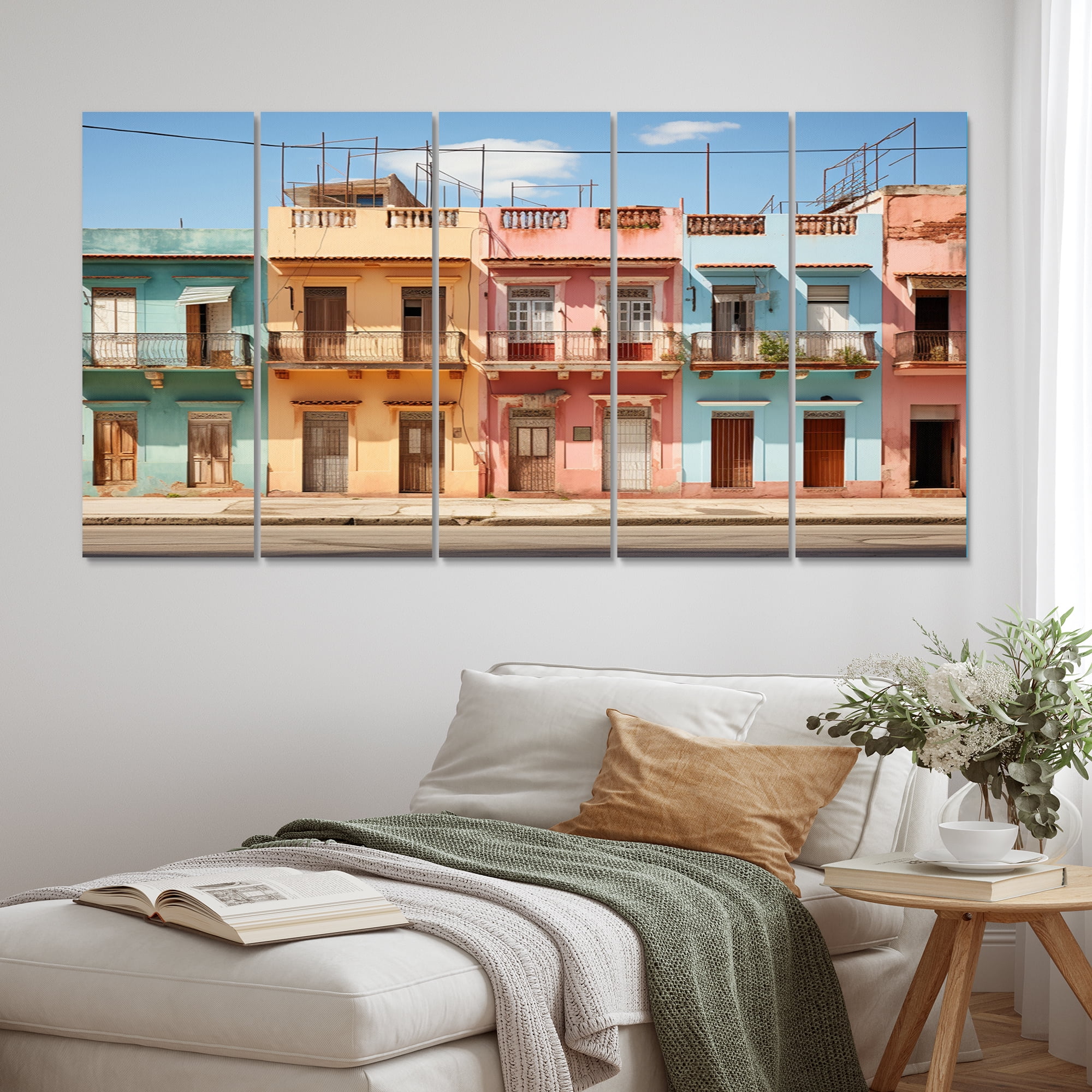 Designart "Facades of Colorful Cuba I" Architecture Metal Art Print Set ...