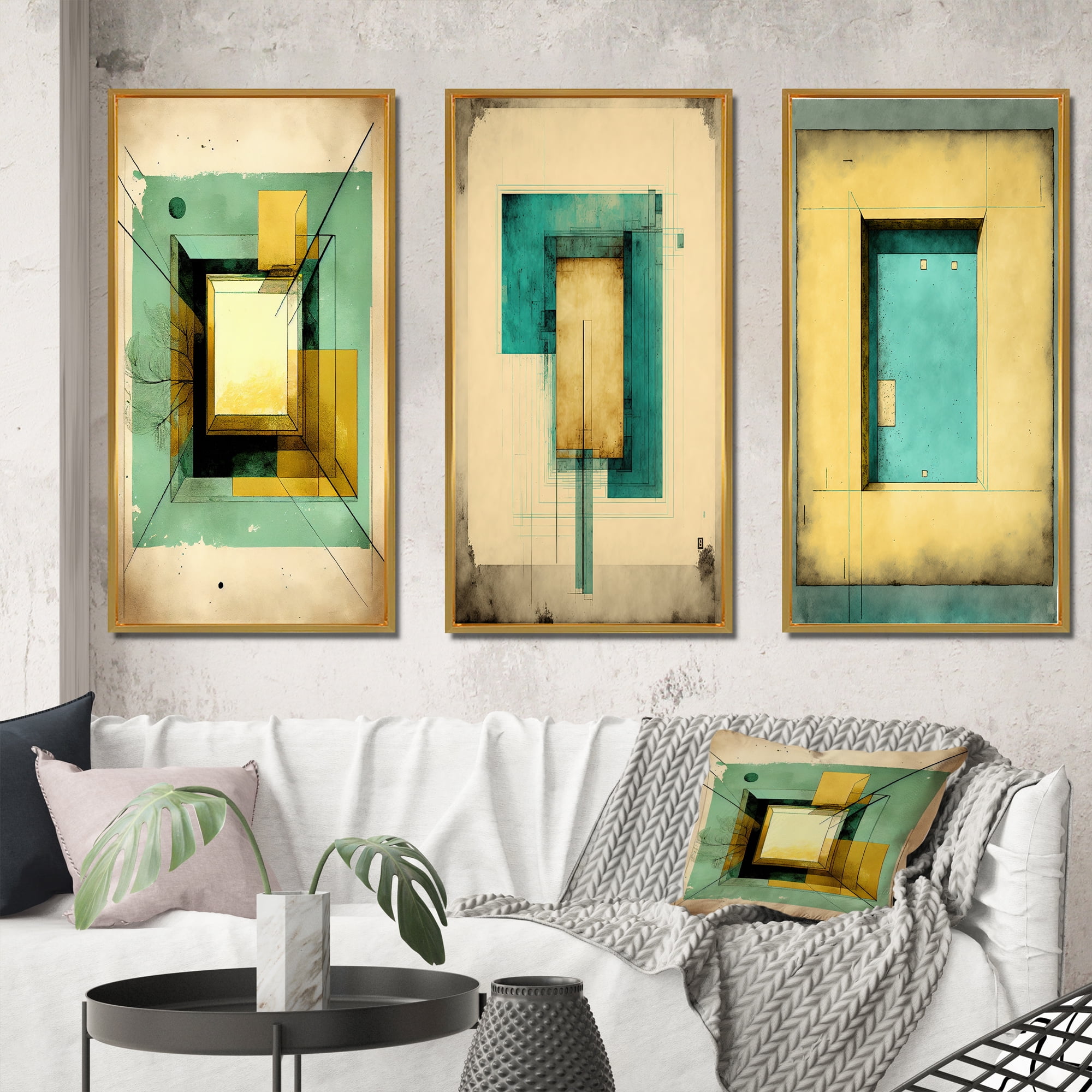 Designart "Faded Retro Illustrations - Intimate Impressions I" Modern ...