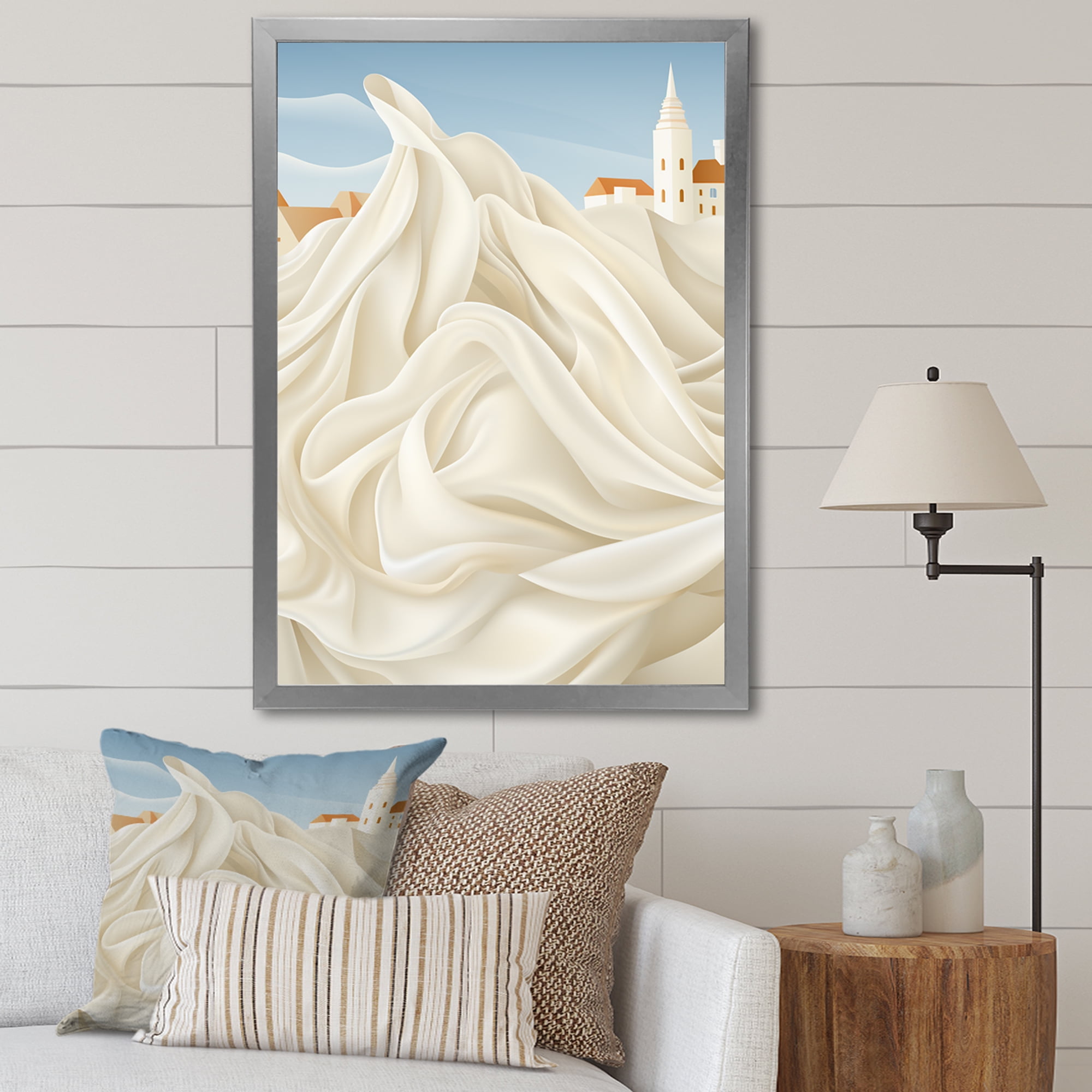 Designart "Faithful Scenes in White Churches" Spiritual Framed Wall Art ...