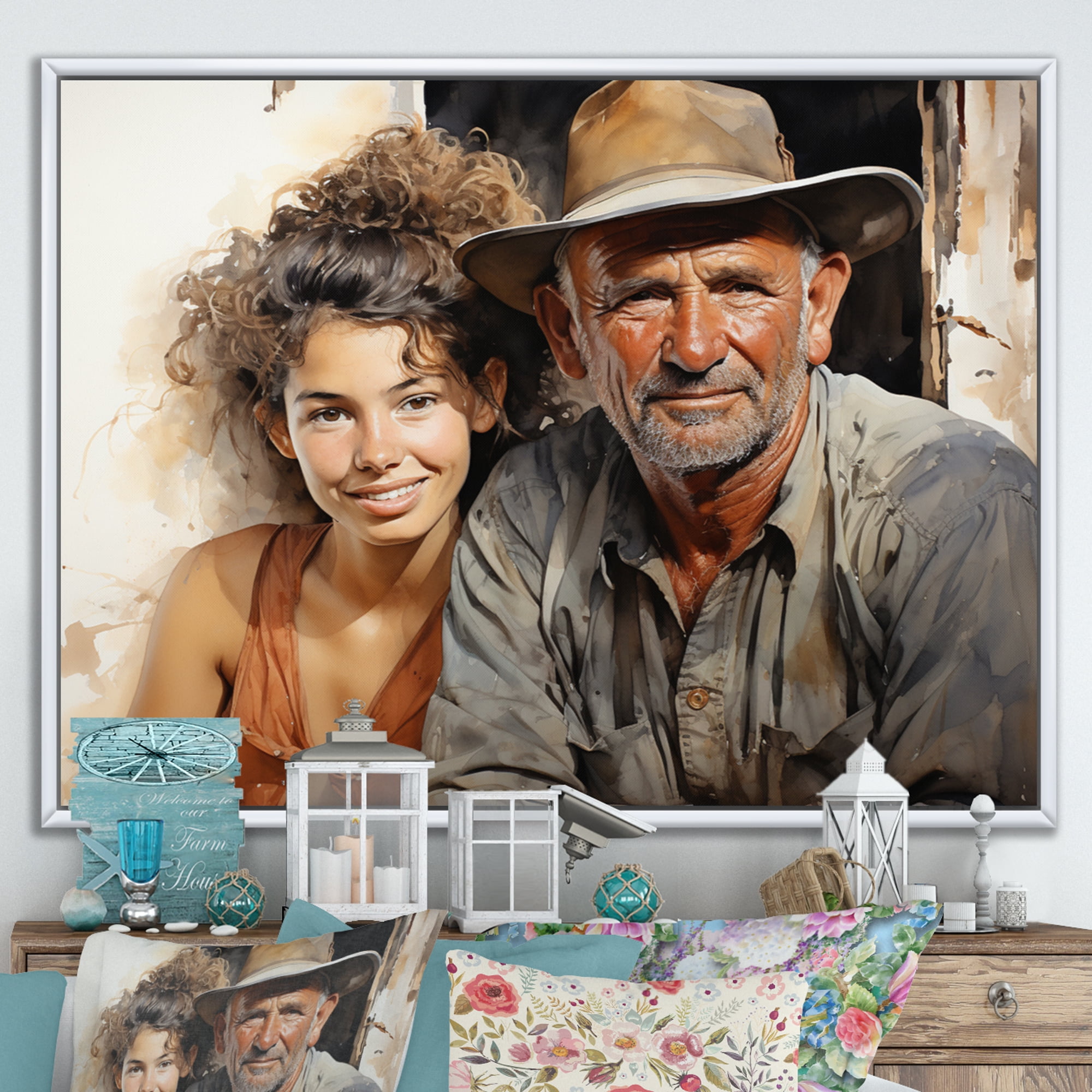 Designart "Family Portrait Capturing Cuban Life" People Floater Framed ...