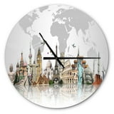 Designart Famous Monuments Across World Wall Clock - Walmart.com