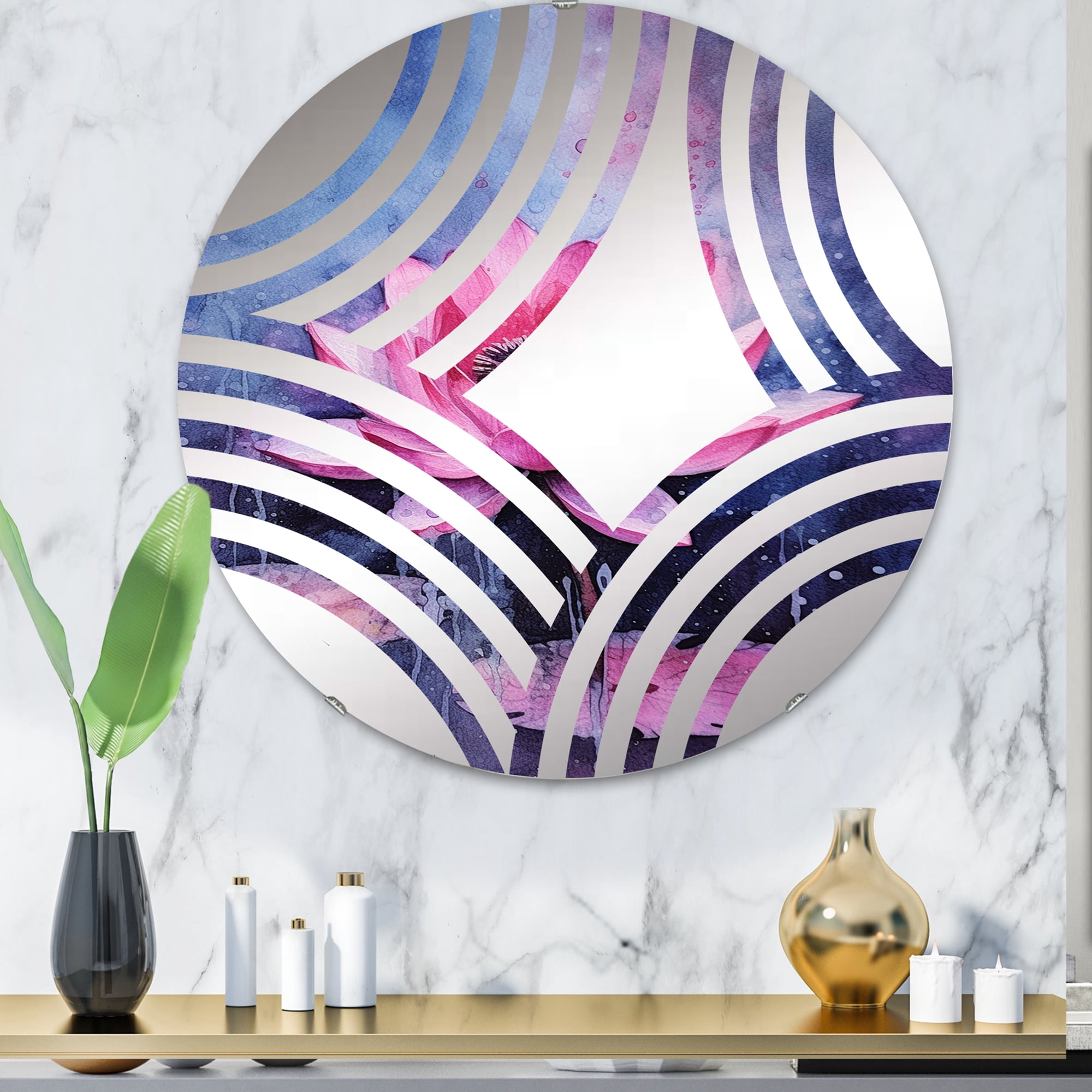 Designart "Fantastical Lotus Magic on Lily Pads" Lotus Baptist Fan ...