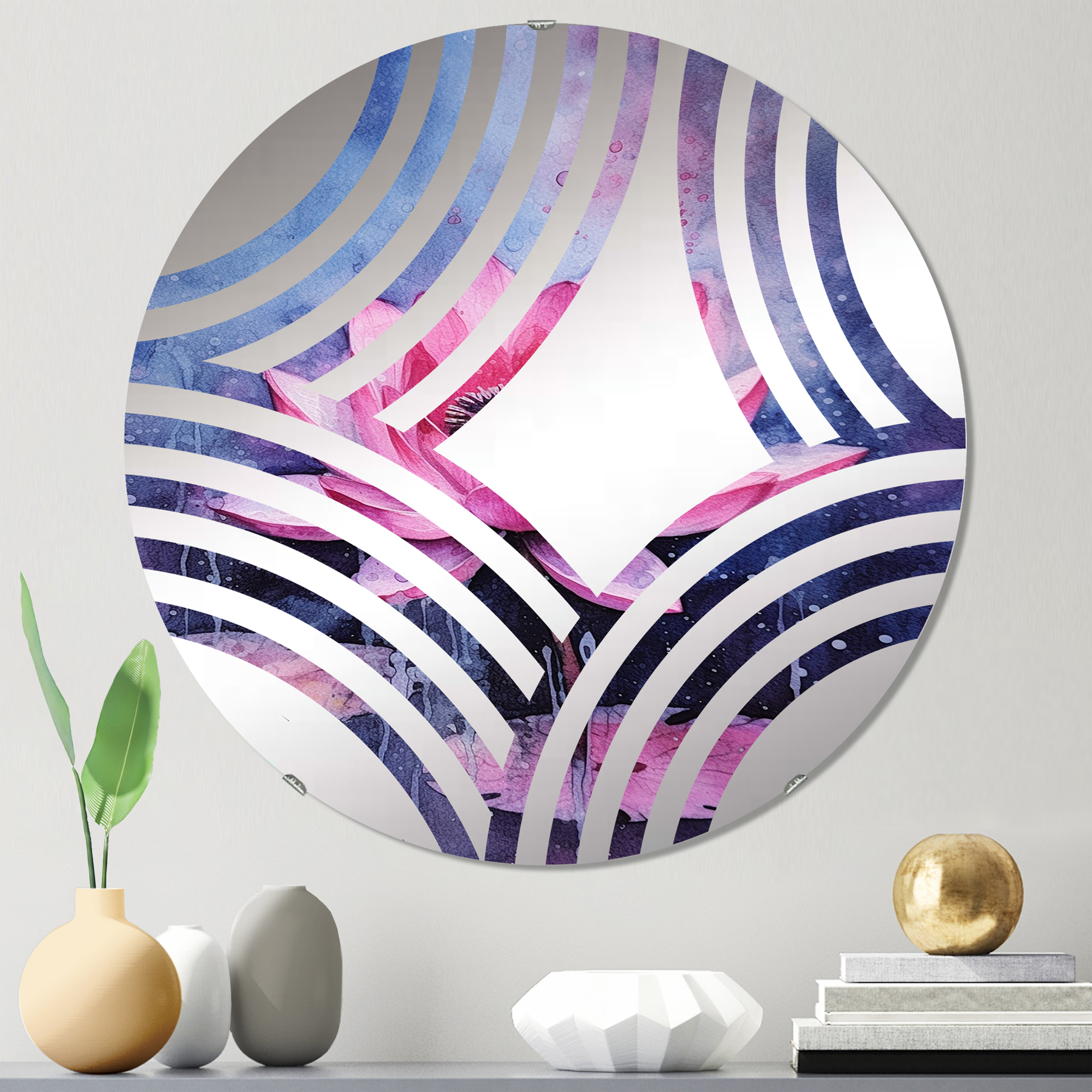 Designart "Fantastical Lotus Magic on Lily Pads" Lotus Baptist Fan ...