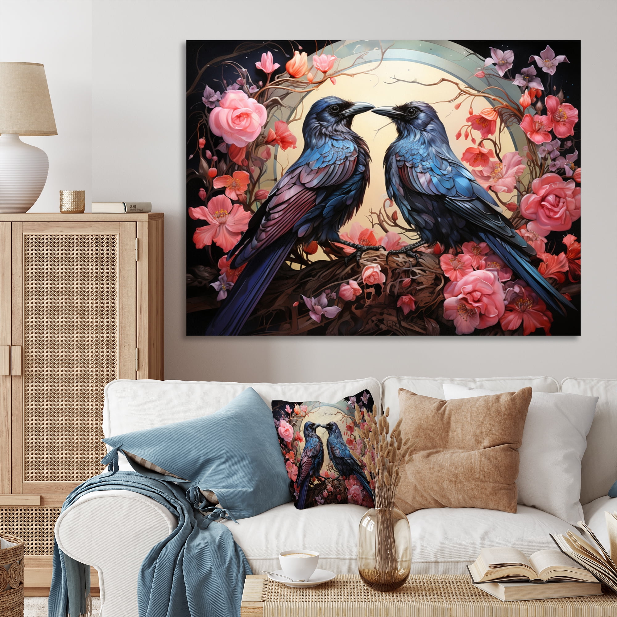 Designart "Fantasy Royalty Among Crows I" Animals Wall Art Print ...