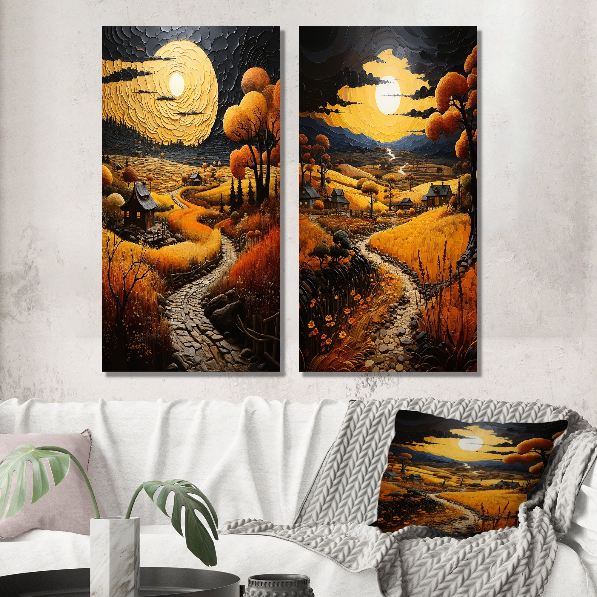 Designart "Farm Harvest Season Collage II" Farm Wall Art Set Of 2 ...
