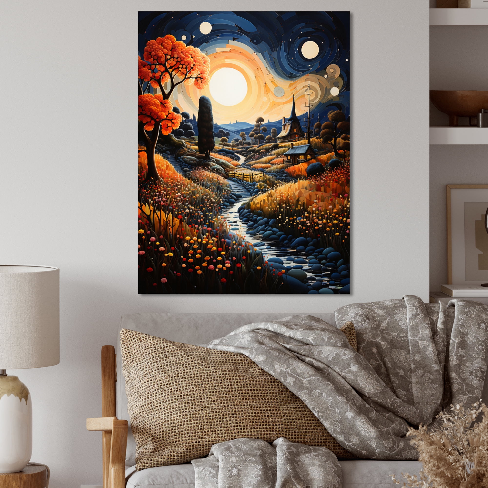 Designart "Farmhouse Farmstead Enchantment painting" Landscape & Nature ...