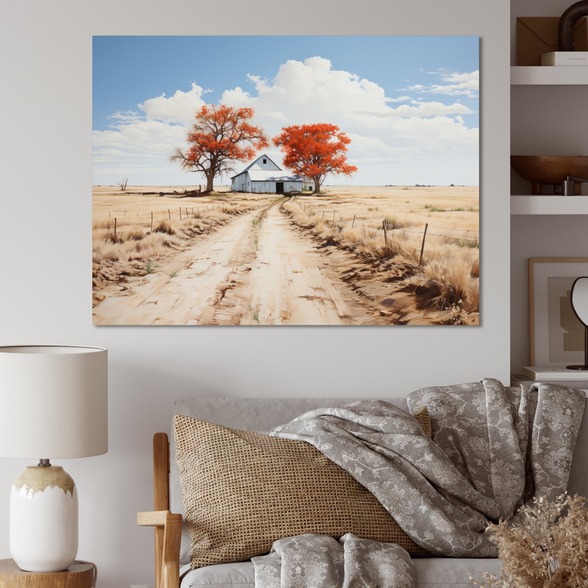 Designart "Farmhouse Simplicity Path I" Farm Wall Art Print - Walmart.com