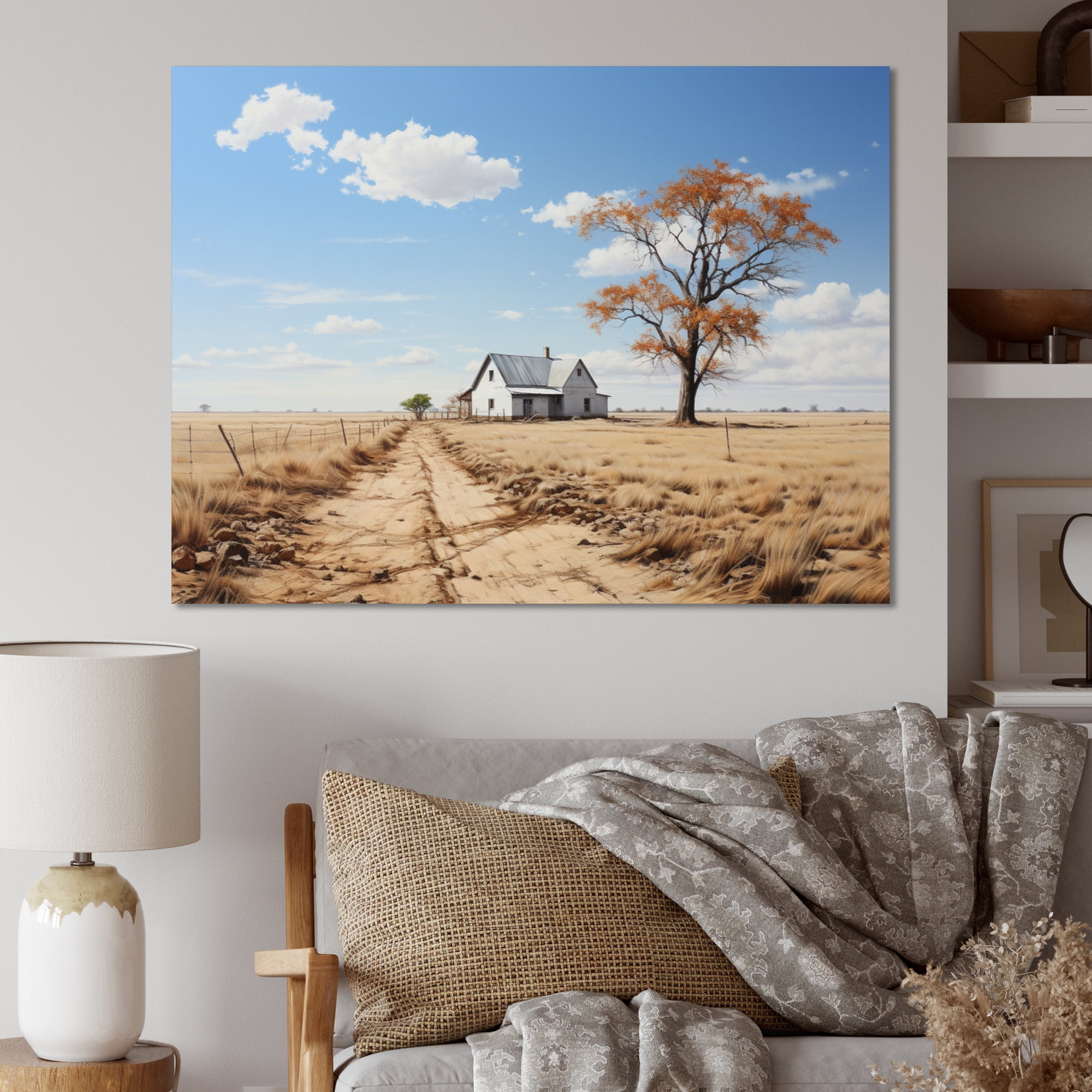 Designart "Farmhouse Simplicity Path III" Farm Canvas Wall Art ...