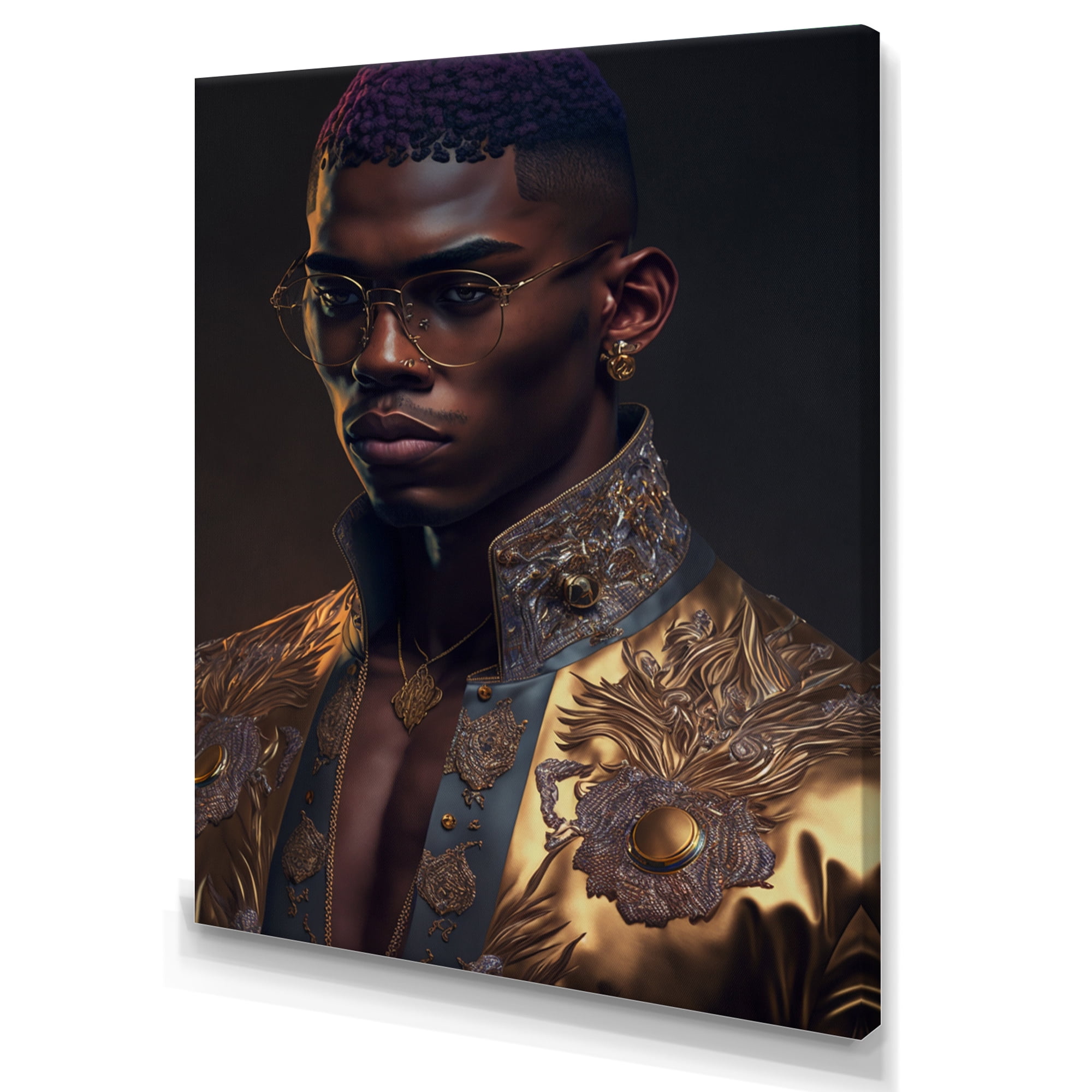 Designart Fashion Muscular Man With Sun Glasses IX Canvas Wall Art ...