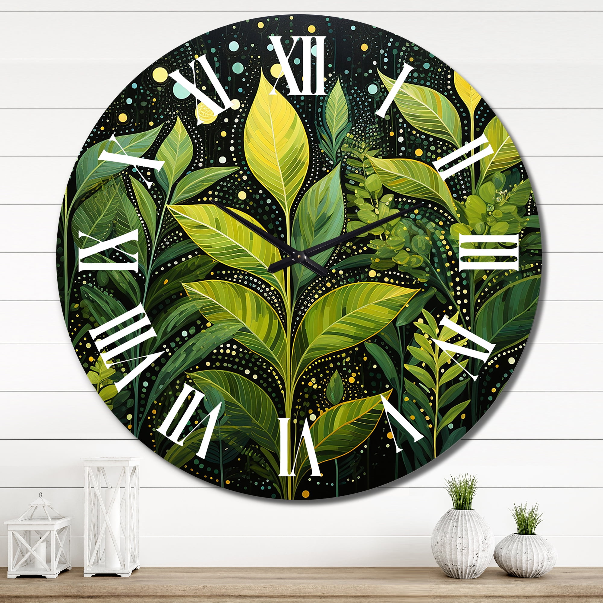 Designart "Ferns Plant beautyful Curves III" Floral Oversized Wall ...