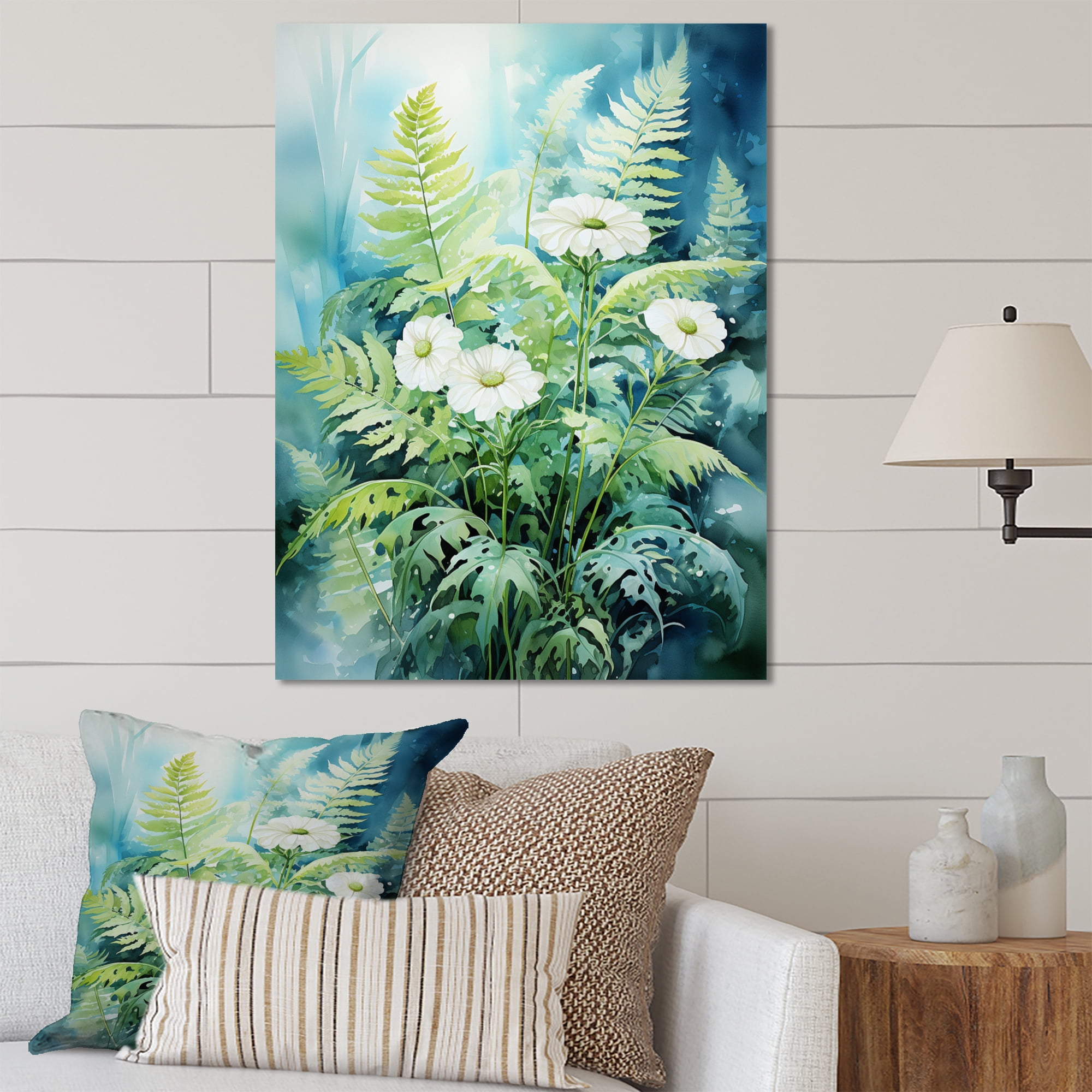 Designart "Ferns love expression I" Floral & Botanical Metal Art Living ...