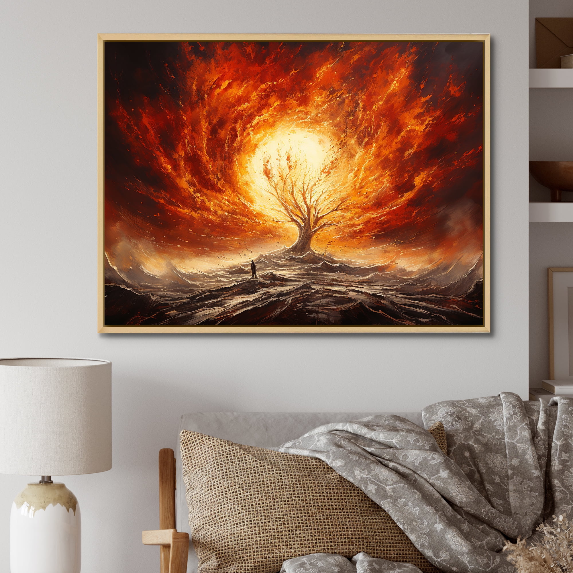 Designart "Fiery Bush Moses Christian Scene" Christianity Floater ...