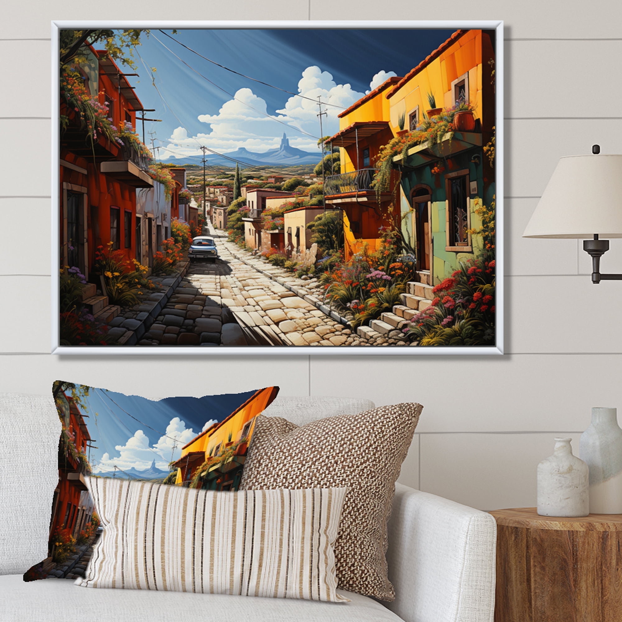 Designart "Fiesta City Mexico Mexican wall art I" Cityscapes Floater ...