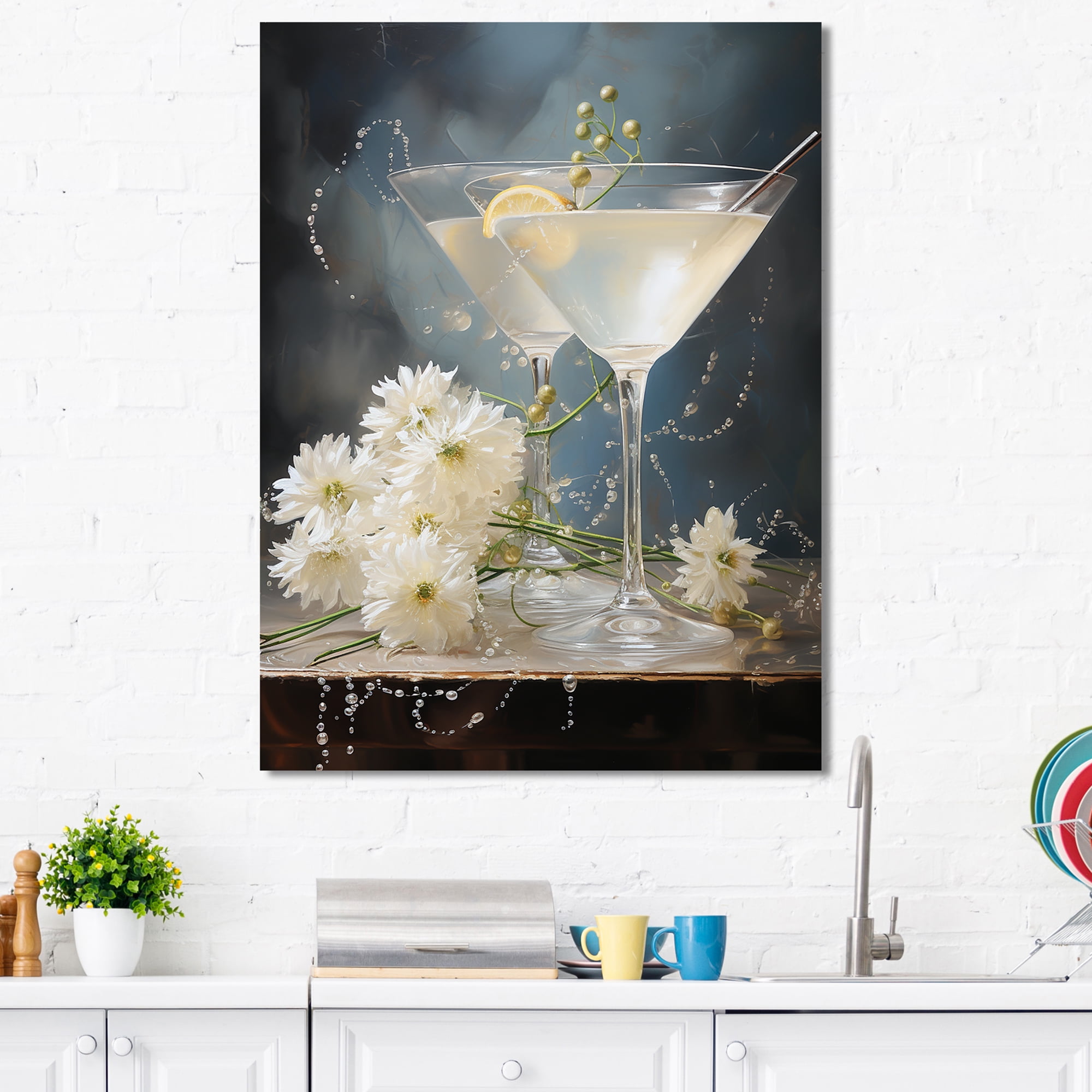 Designart "Fizzy Fantasy Of Gin" Cocktails Wall Decor - Walmart.com