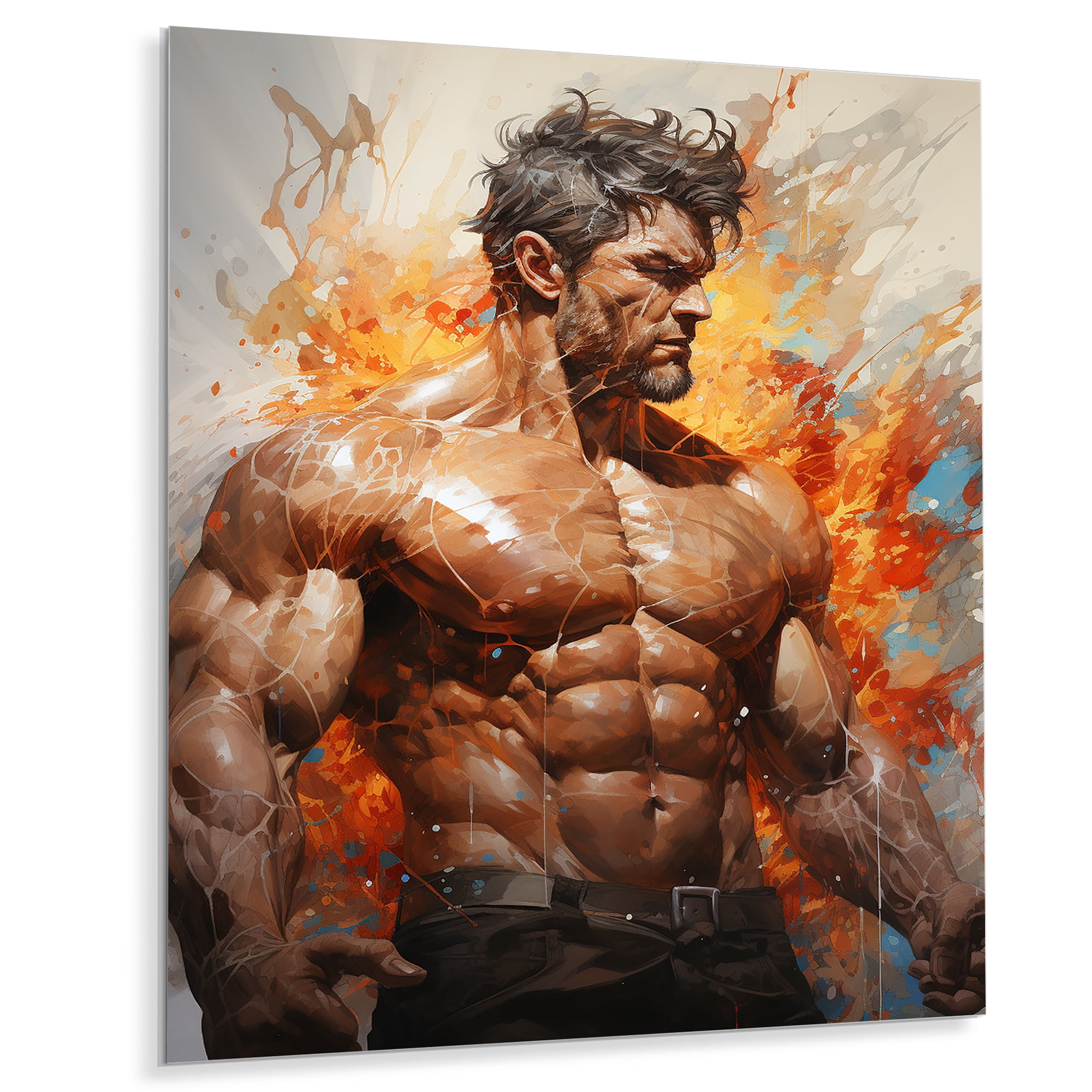 Designart "Flexing in Bodybuilding" Aerobic & Bodybuilding Metal Art ...