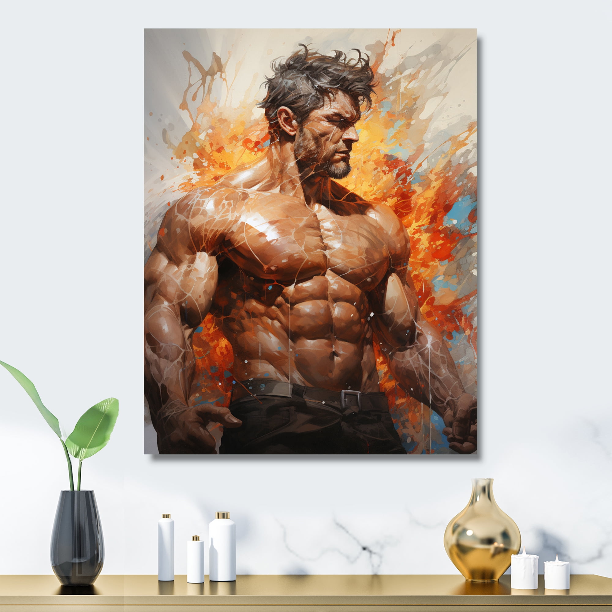Designart "Flexing in Bodybuilding" Aerobic & Bodybuilding Metal Art ...