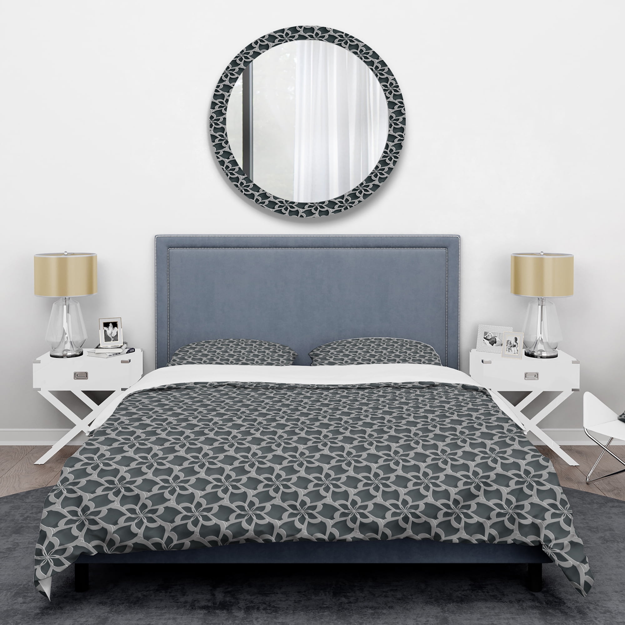 Designart 'Floral 3d Pattern Background.' Mid-Century Modern Duvet ...