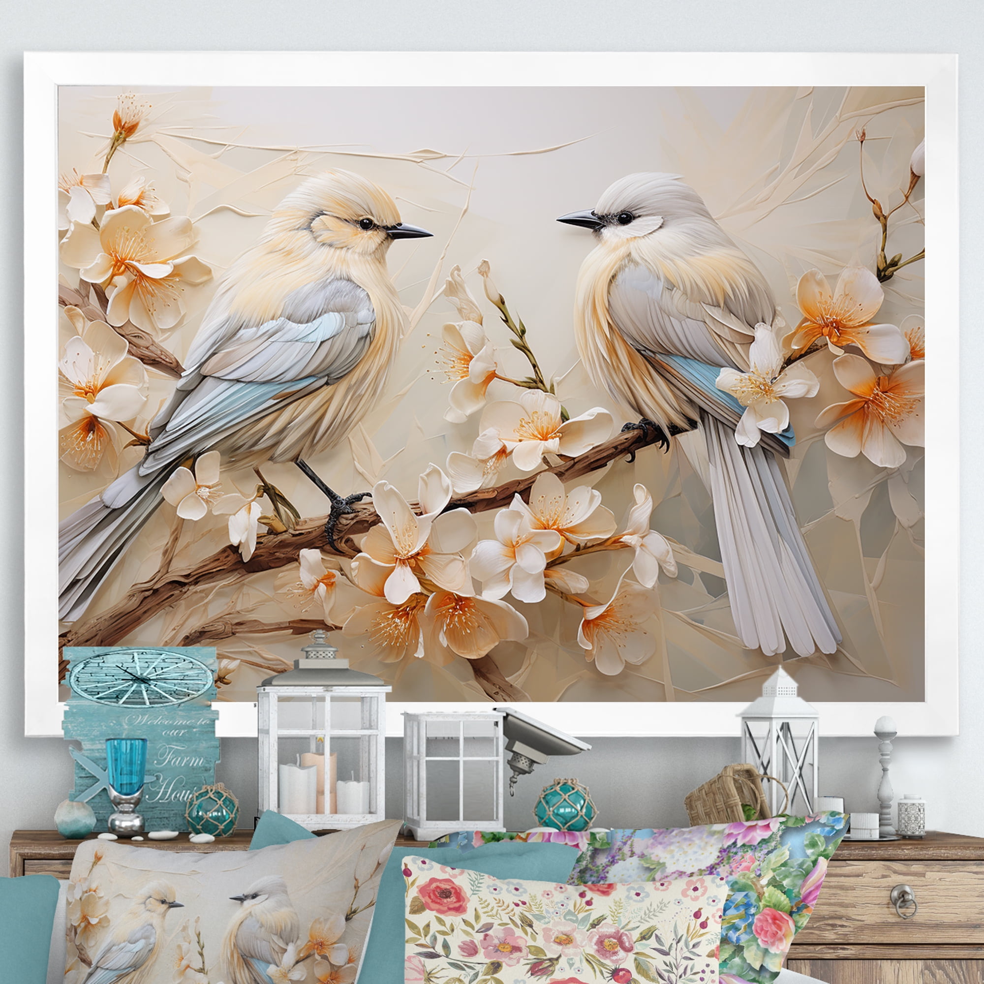 Designart "Floral Harmony Birds Of Paradise IV" Birds Of Paradise ...