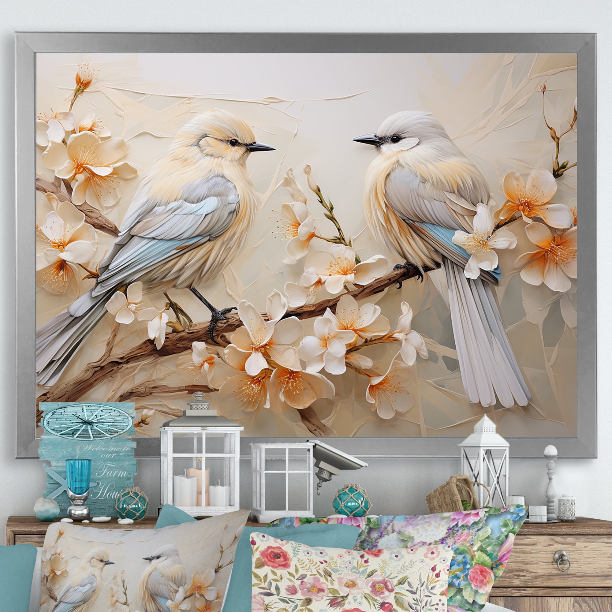 Designart "Floral Harmony Birds Of Paradise IV" Birds Of Paradise ...