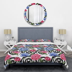 Designart 'Floral 3d Pattern Background.' Mid-Century Modern Duvet ...