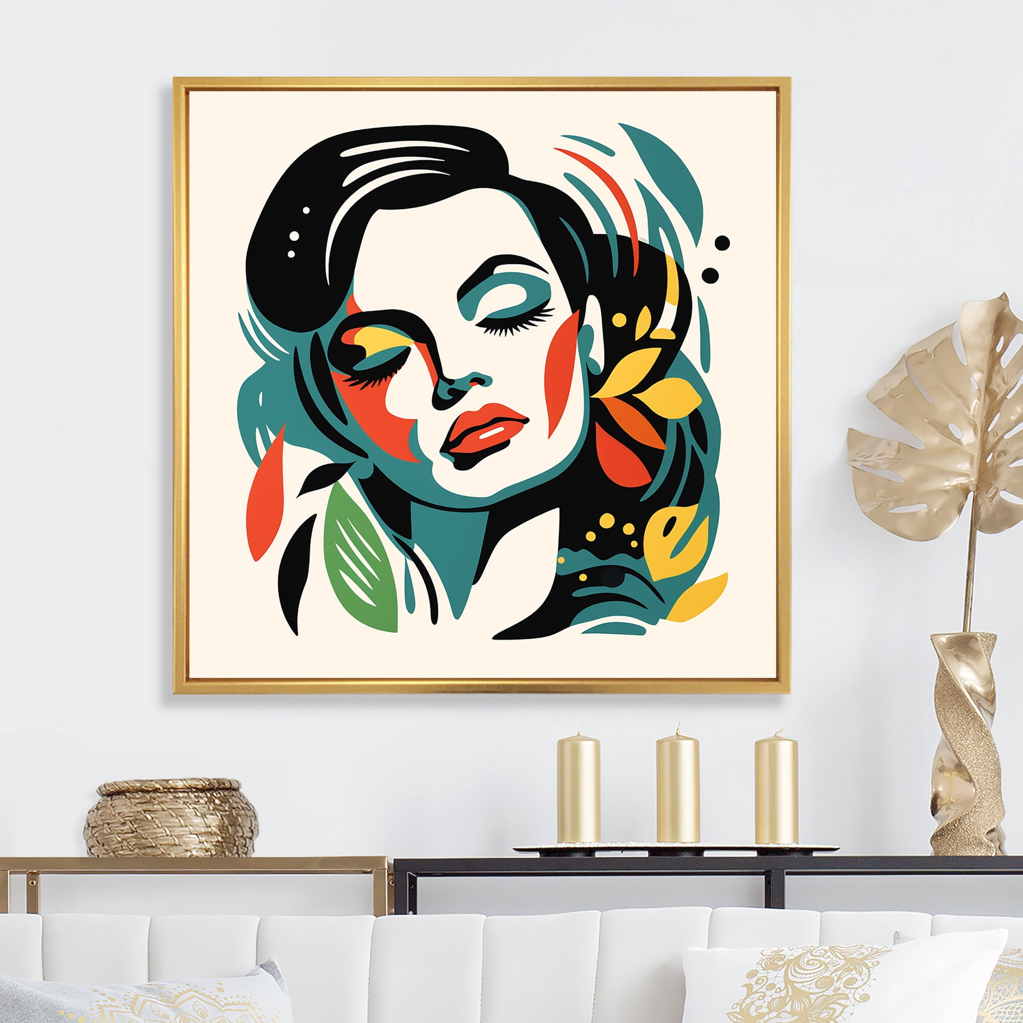 Designart "Floral Woman in Henri Matisse Style Minimalist Grace I ...