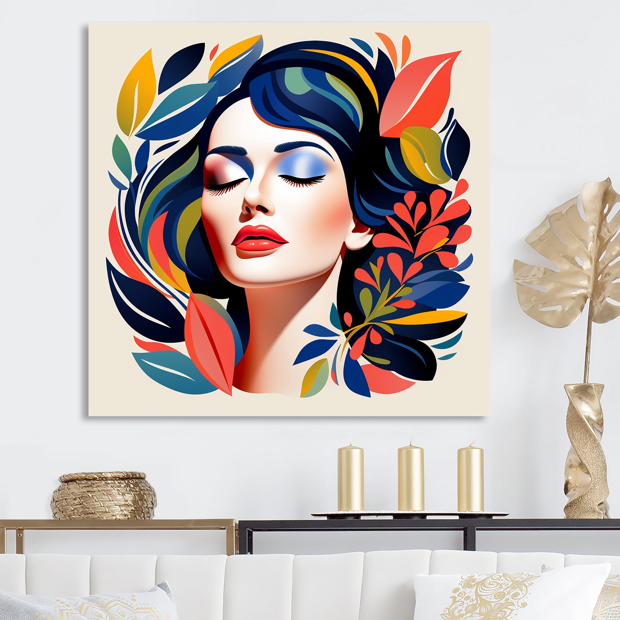 Designart "Floral Woman in Henri Matisse Style Minimalist Grace II ...