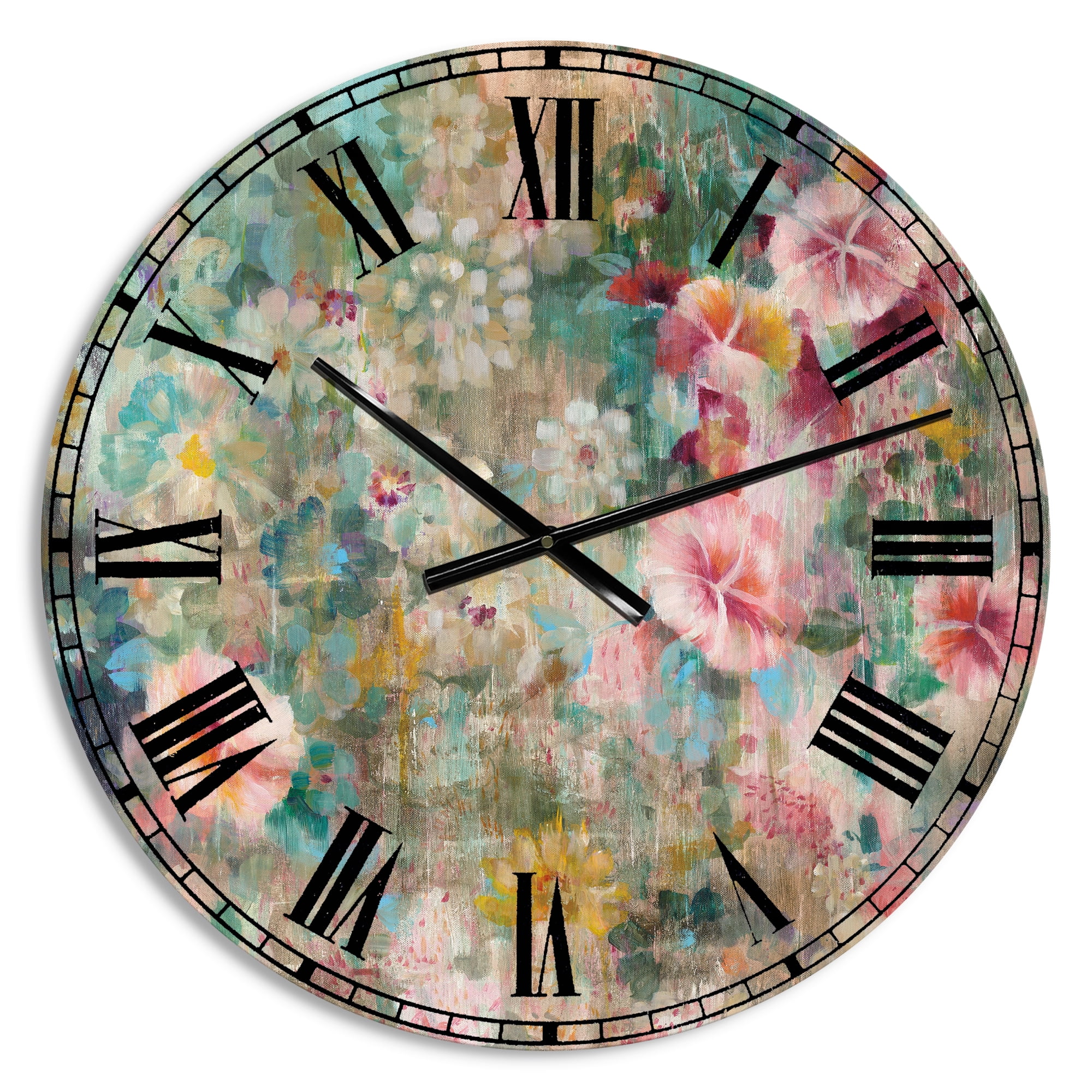 Designart 'Flower Shower III' Farmhouse wall clock - Walmart.com