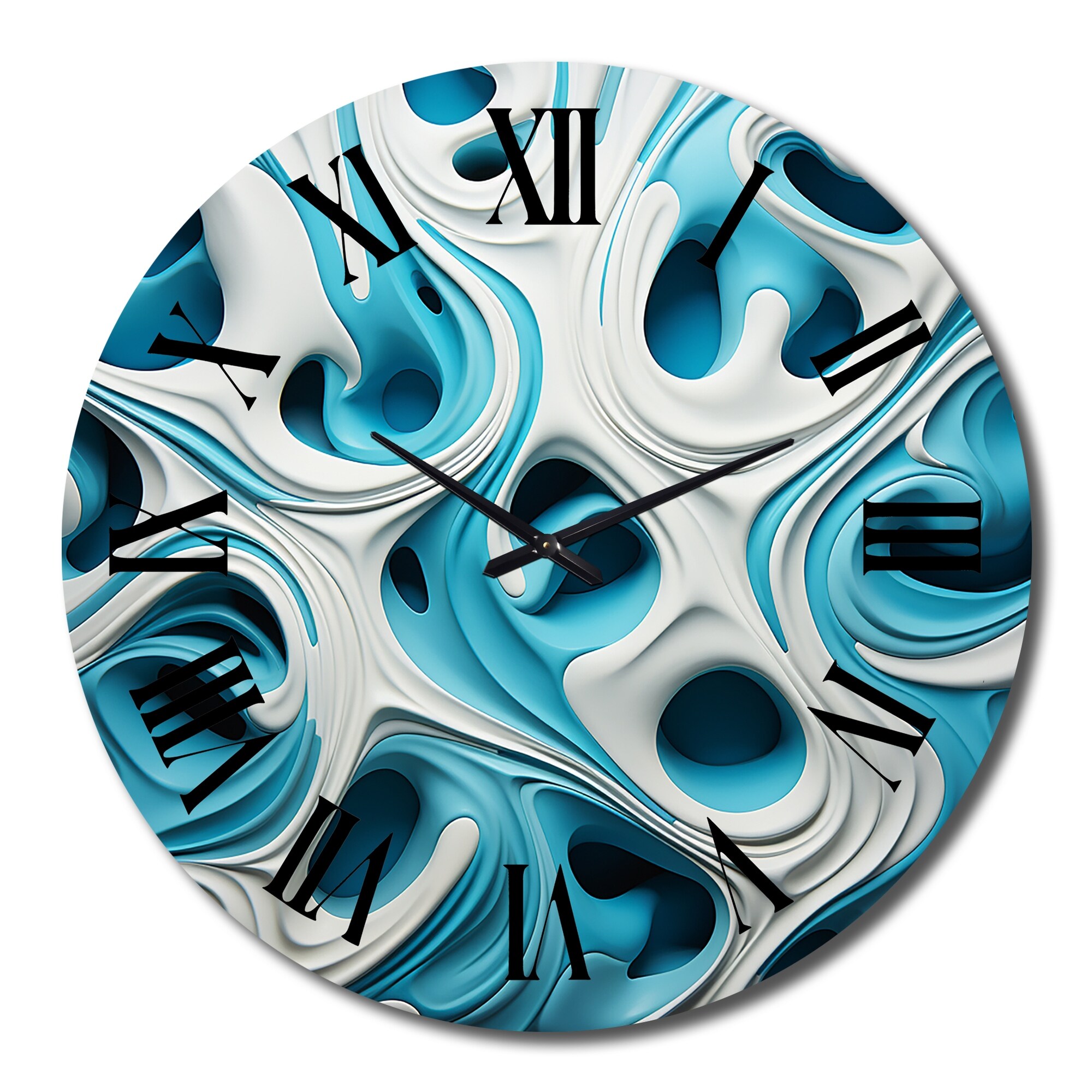 Designart "Focus Op Art in Blue and White" Abstract Oversized Wall ...