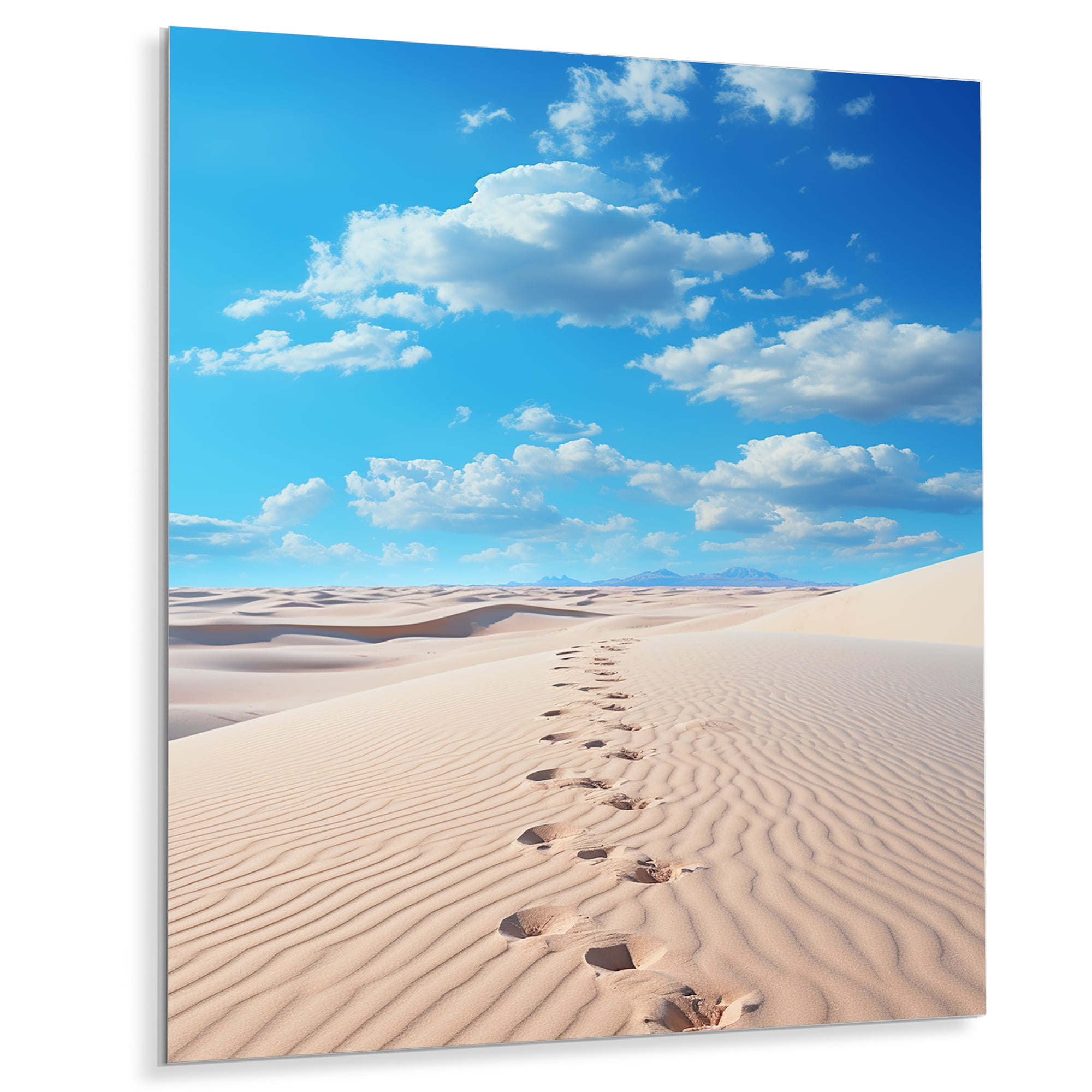 Designart "Footprints In Beach Photo III" Landscape & Nature Metal Art ...