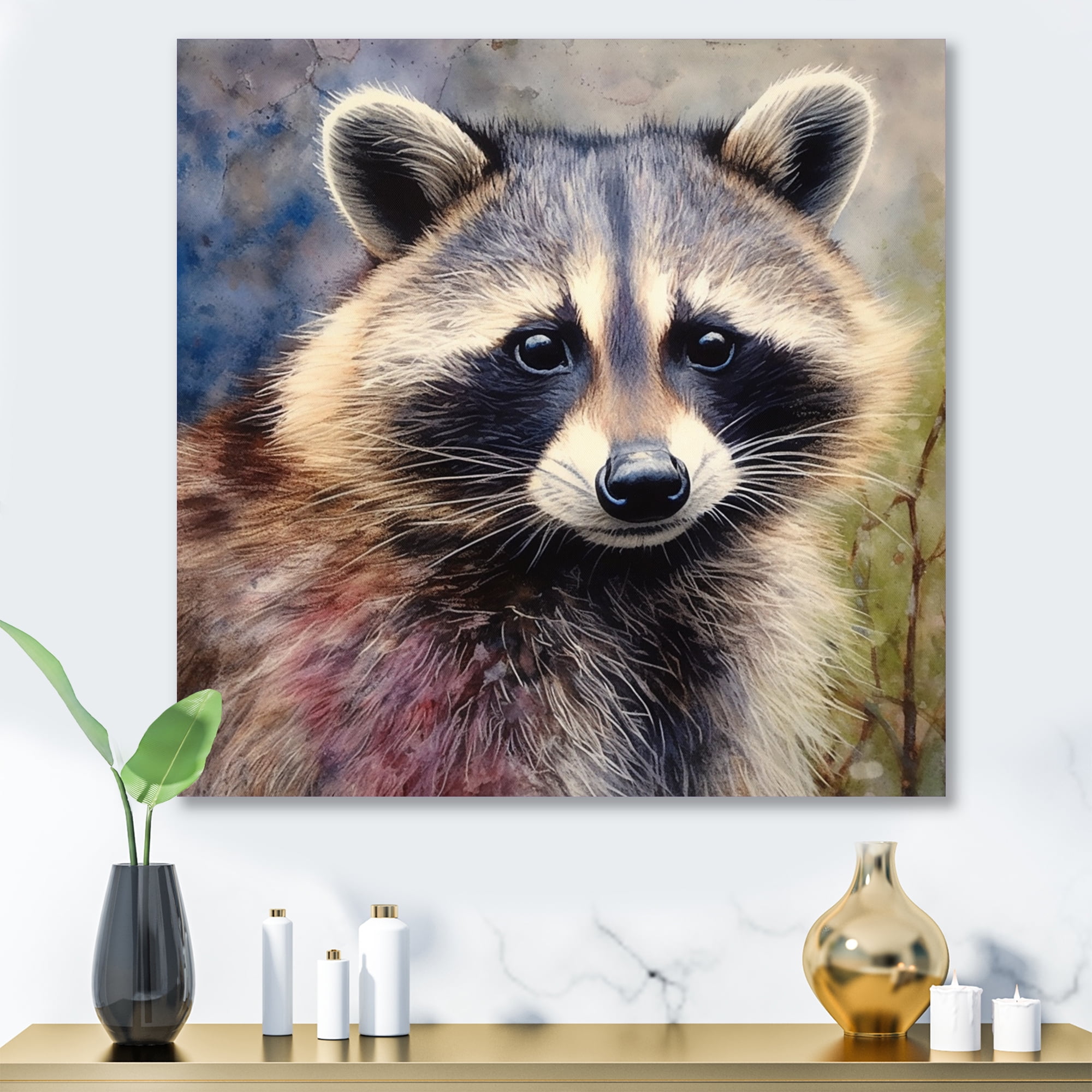 Designart "Forest Bandit Explorer II" Animals Metal Wall Art - Walmart.com