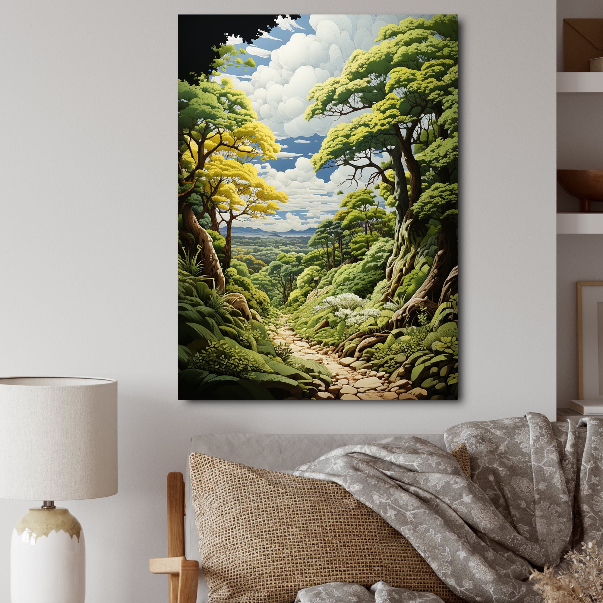 Designart "Forest Canopy Portrayed Trees in Harmony IV" Cottage Wall ...