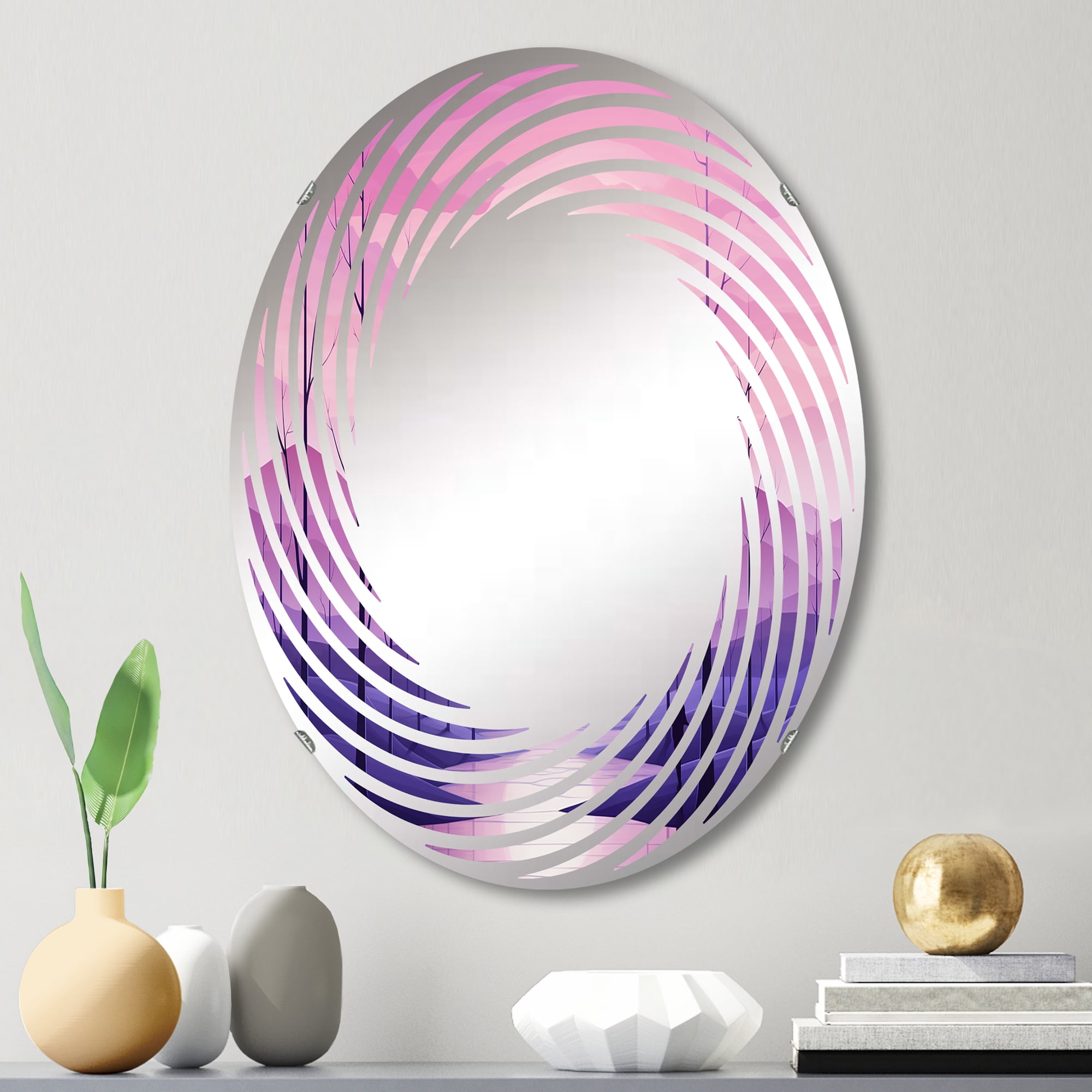 Designart "Frequency in Minimalism Forests IV" Minimalism Spiral Round ...