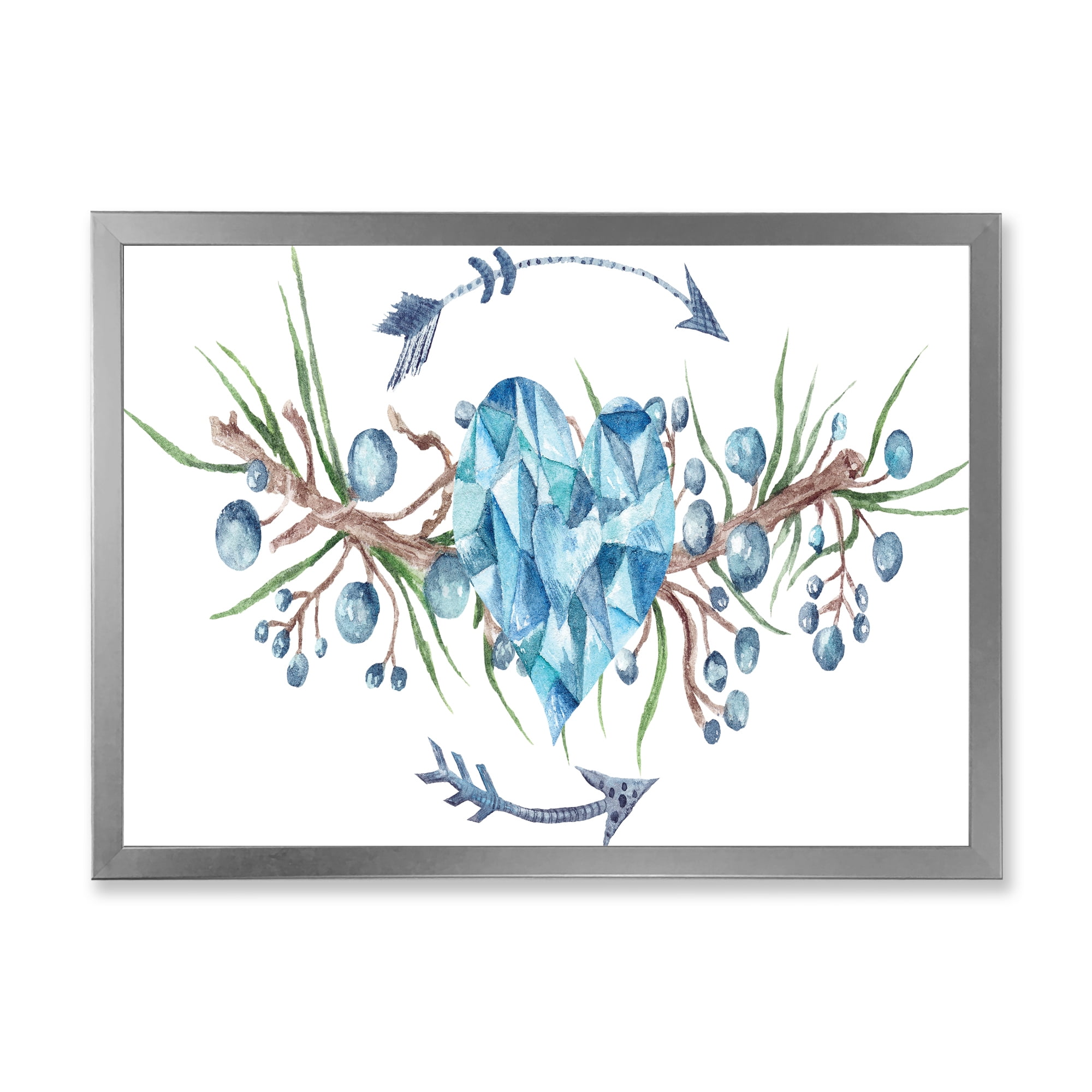 Designart 'Fresh Tribal Vignette Wild Forest Wreath Design On White II ...