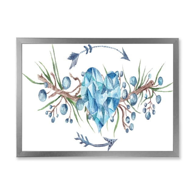 Designart 'Fresh Tribal Vignette Wild Forest Wreath Design On White II ...