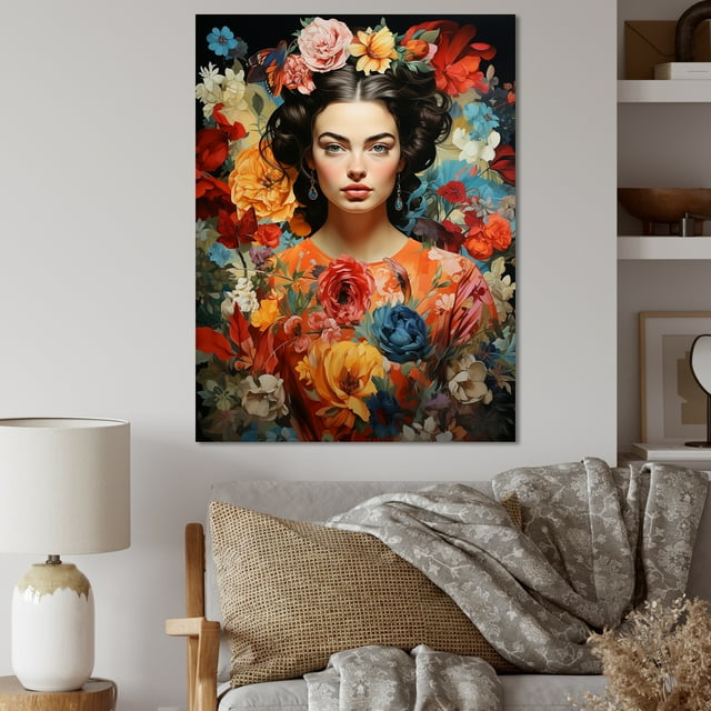Designart "Fridas Garden in Colorful Mexican Art" Portrait Wall Art ...