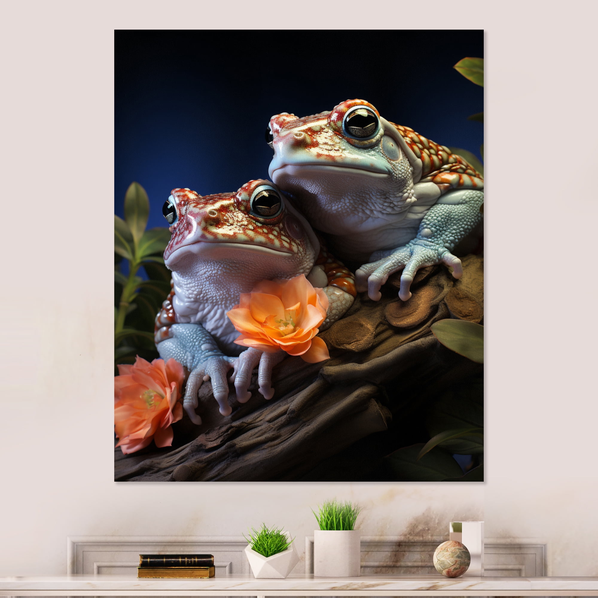 Designart "Frog Family Animal II" Frogs & Toads Metal Wall Decor ...
