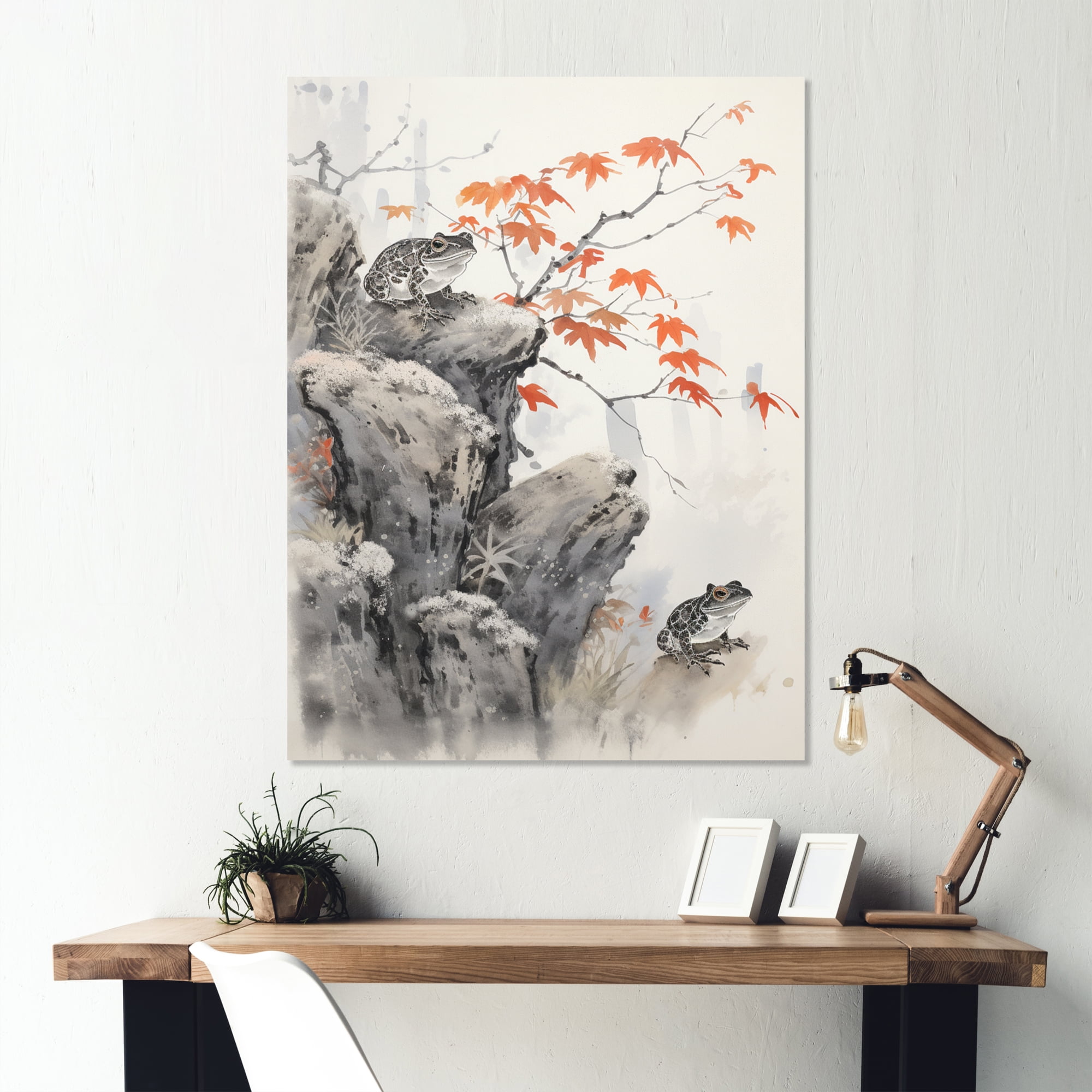 Designart "Frog Toads Asian Painting I" Asian Art Metal Wall Art ...