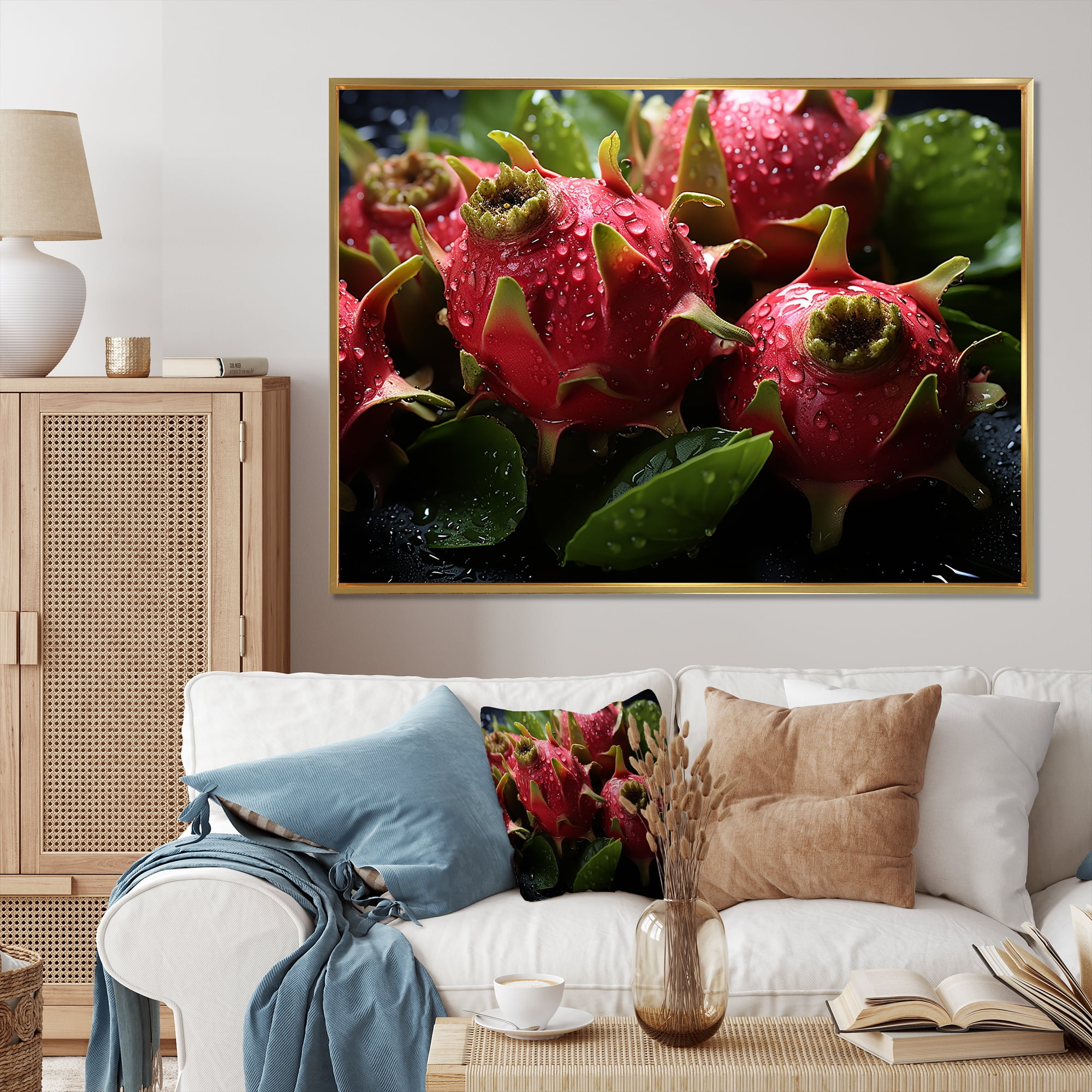 Designart "Fruits Background Seamless Dragon wall art" Food & Beverage ...