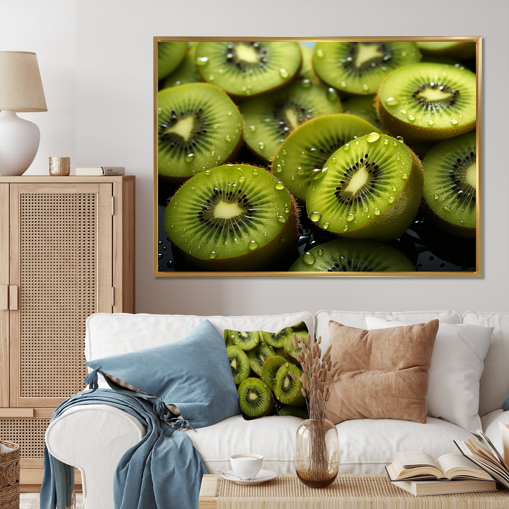 Designart "Fruits Background Seamless Kiwi wall art" Food & Beverage ...